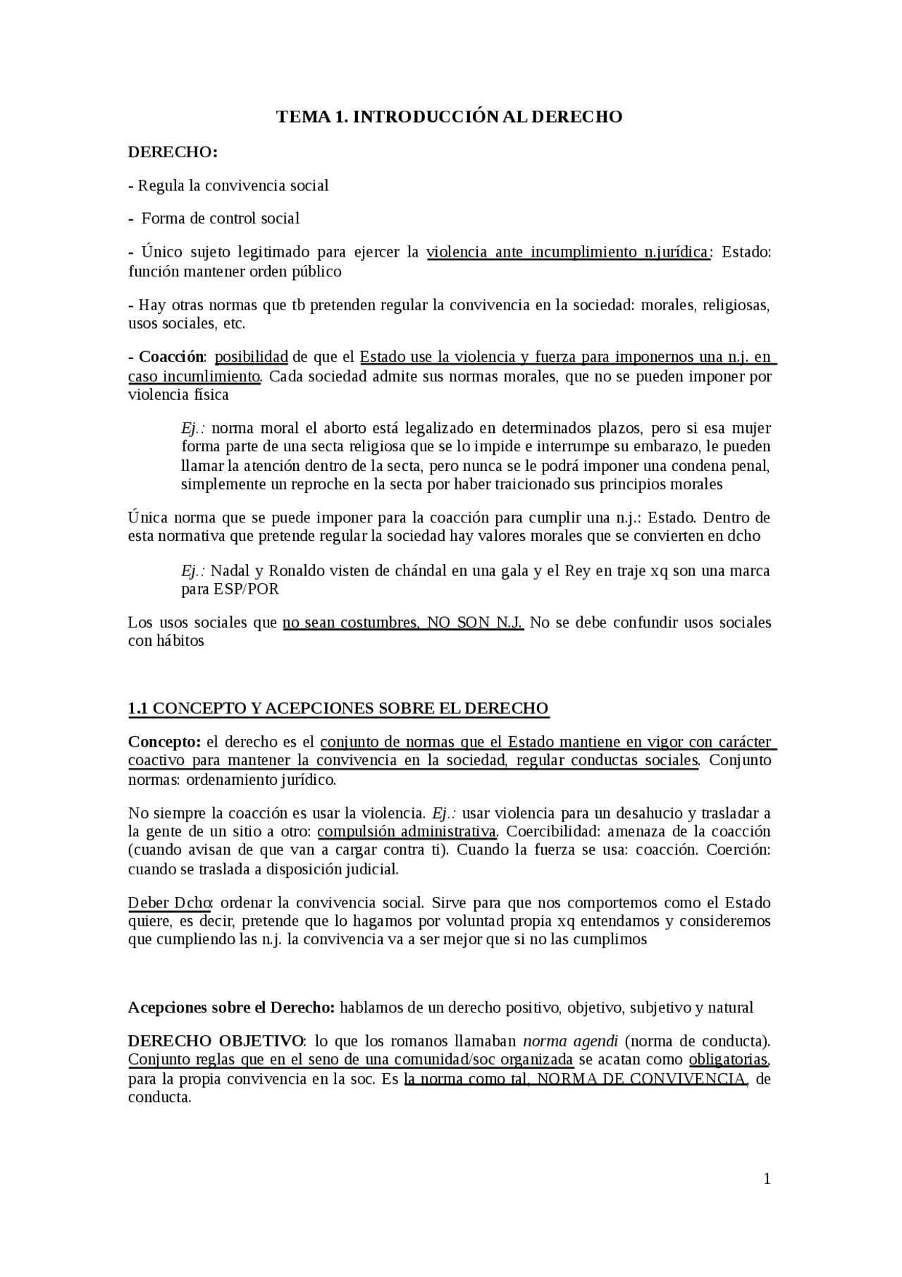 Derecho completo - Ejercicios de Derecho - Docsity