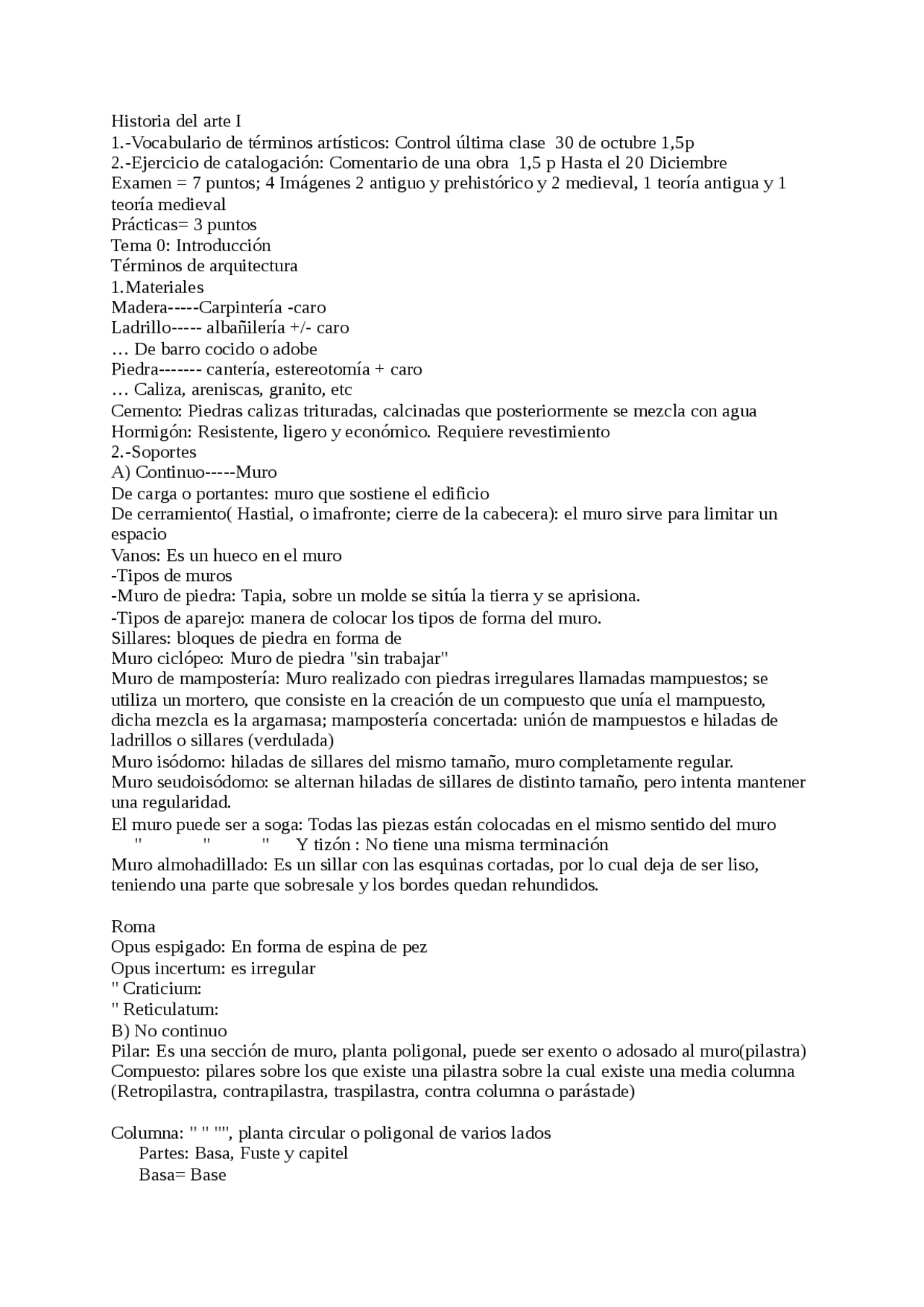 Vocabulario de términos artísticos - Ejercicios de Historia del Arte ...