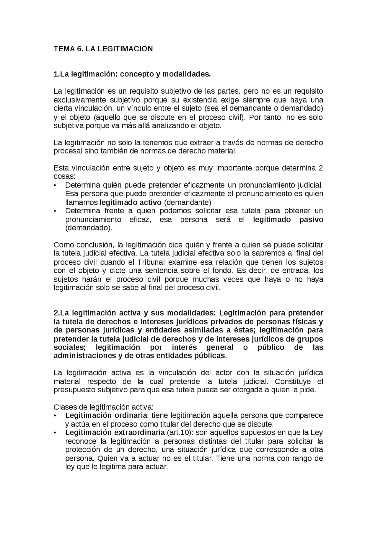 TEMA 6. LA LEGITIMACION1.La legitimación: concepto y moda - Ejercicios ...