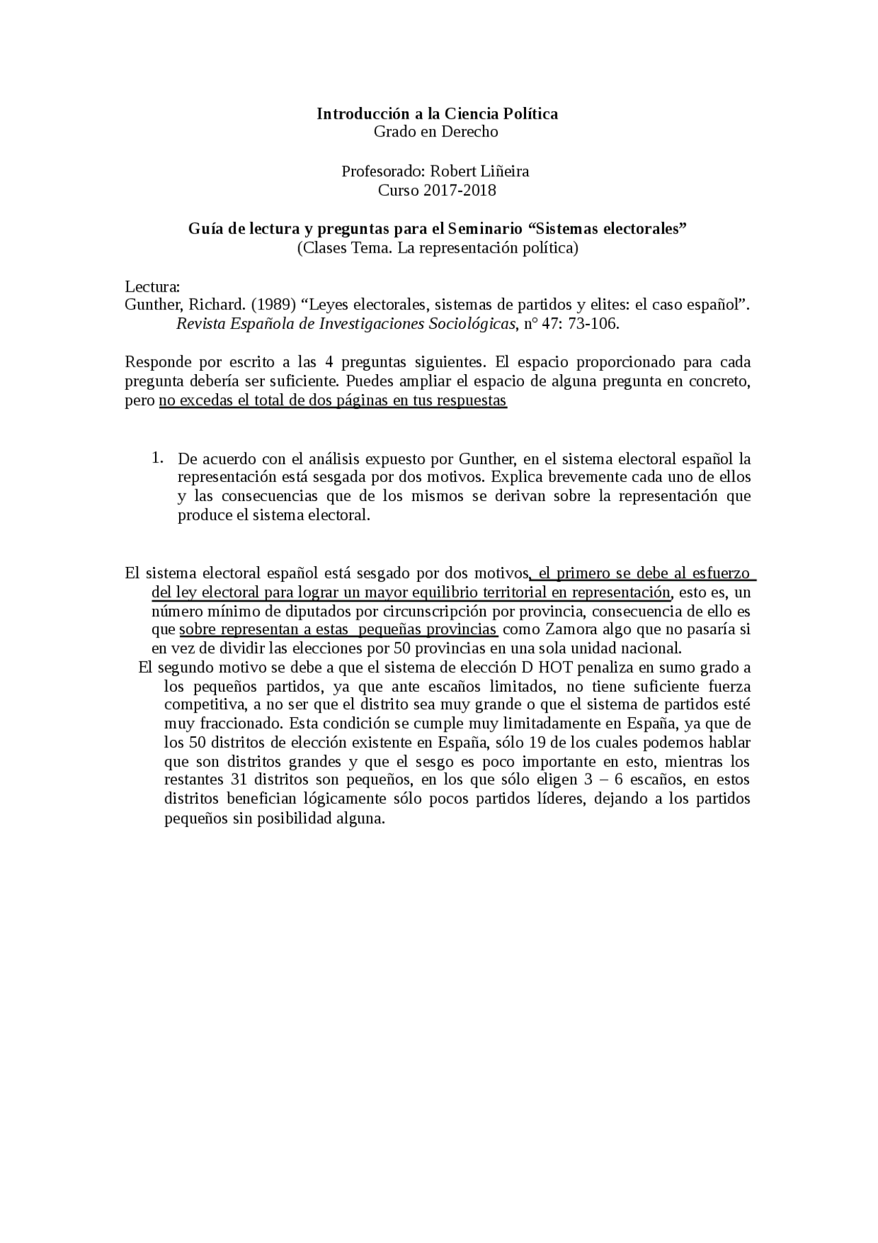 Derecho - Ejercicios de Derecho - Docsity