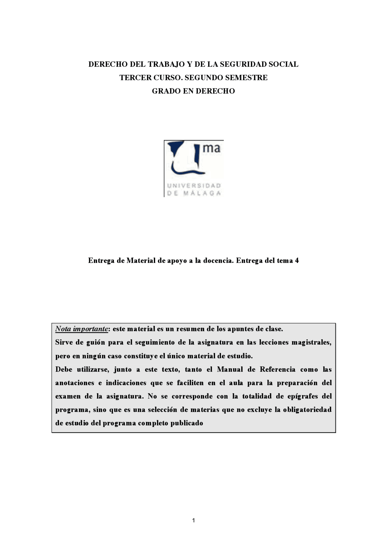 TEMA 4 laboral - Ejercicios de Derecho Laboral - Docsity