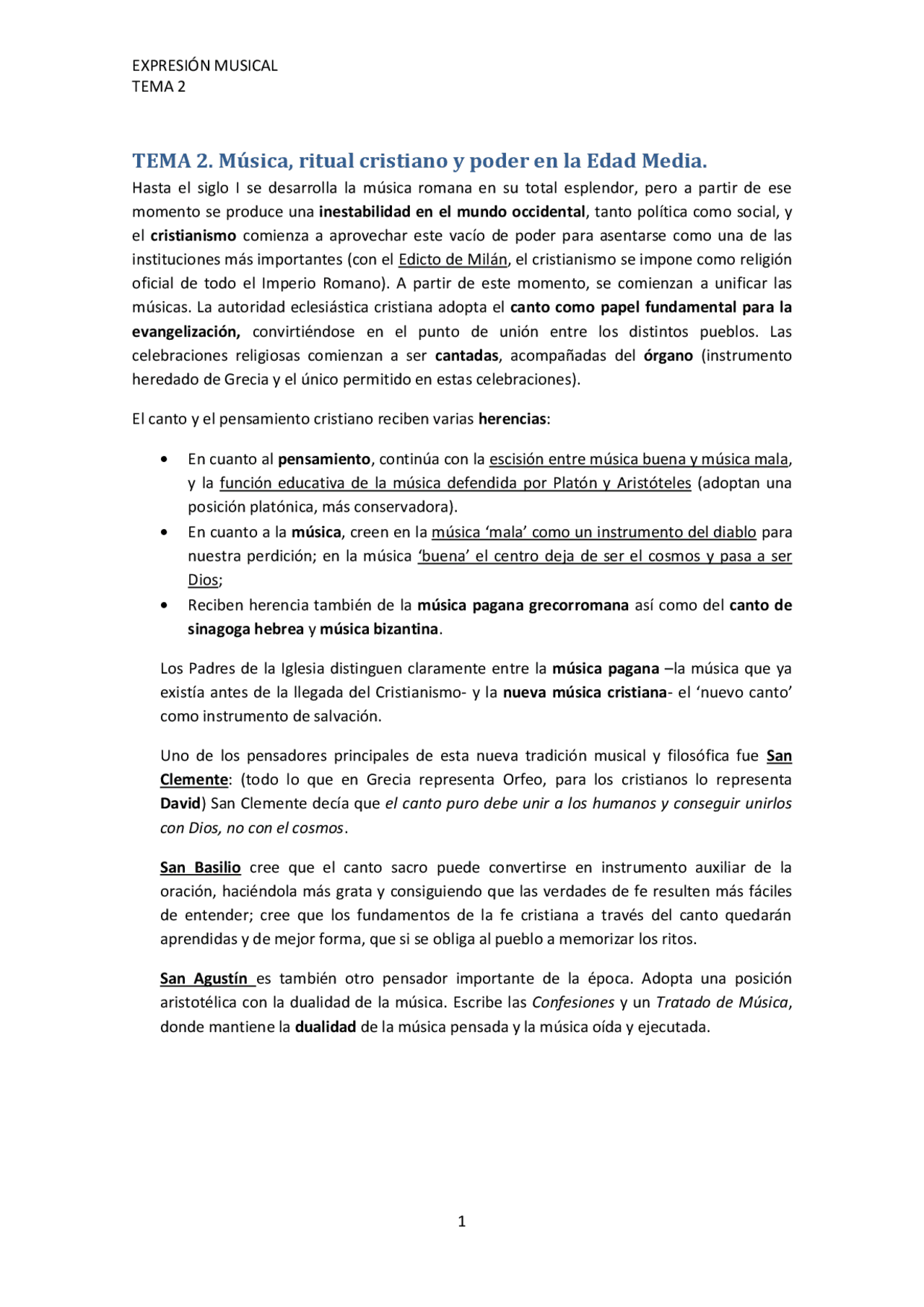 Musical del Medioevo Puente entre el mundo grecolatino y el nuevo m ...