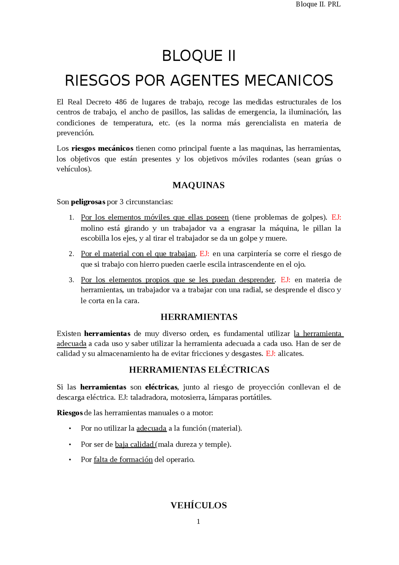 Apuntes prevencion agentes mecanicos y fisicos - Ejercicios de ...
