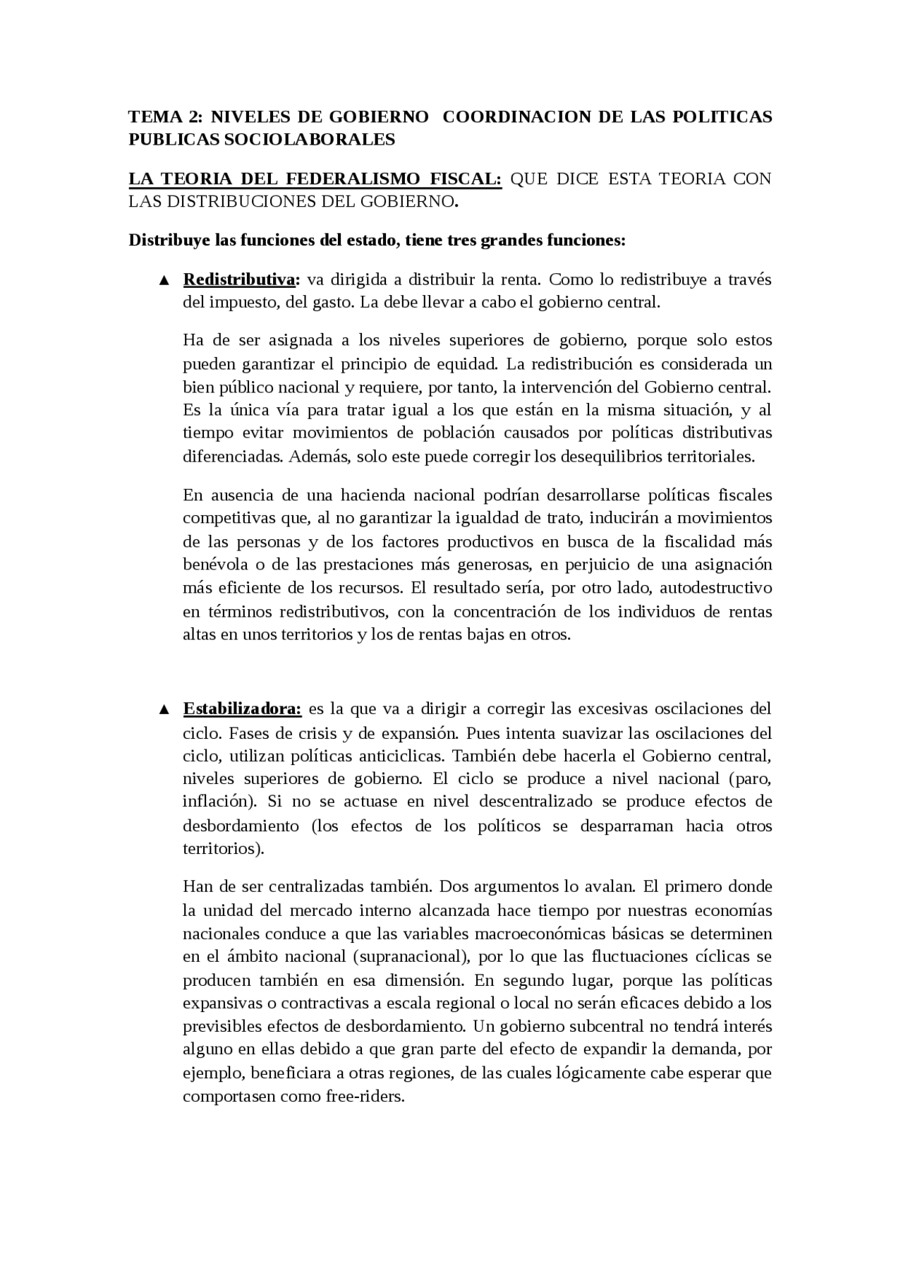 Tema 2 Niveles De Gobierno Coordinacion De Las Politicas Ejercicios