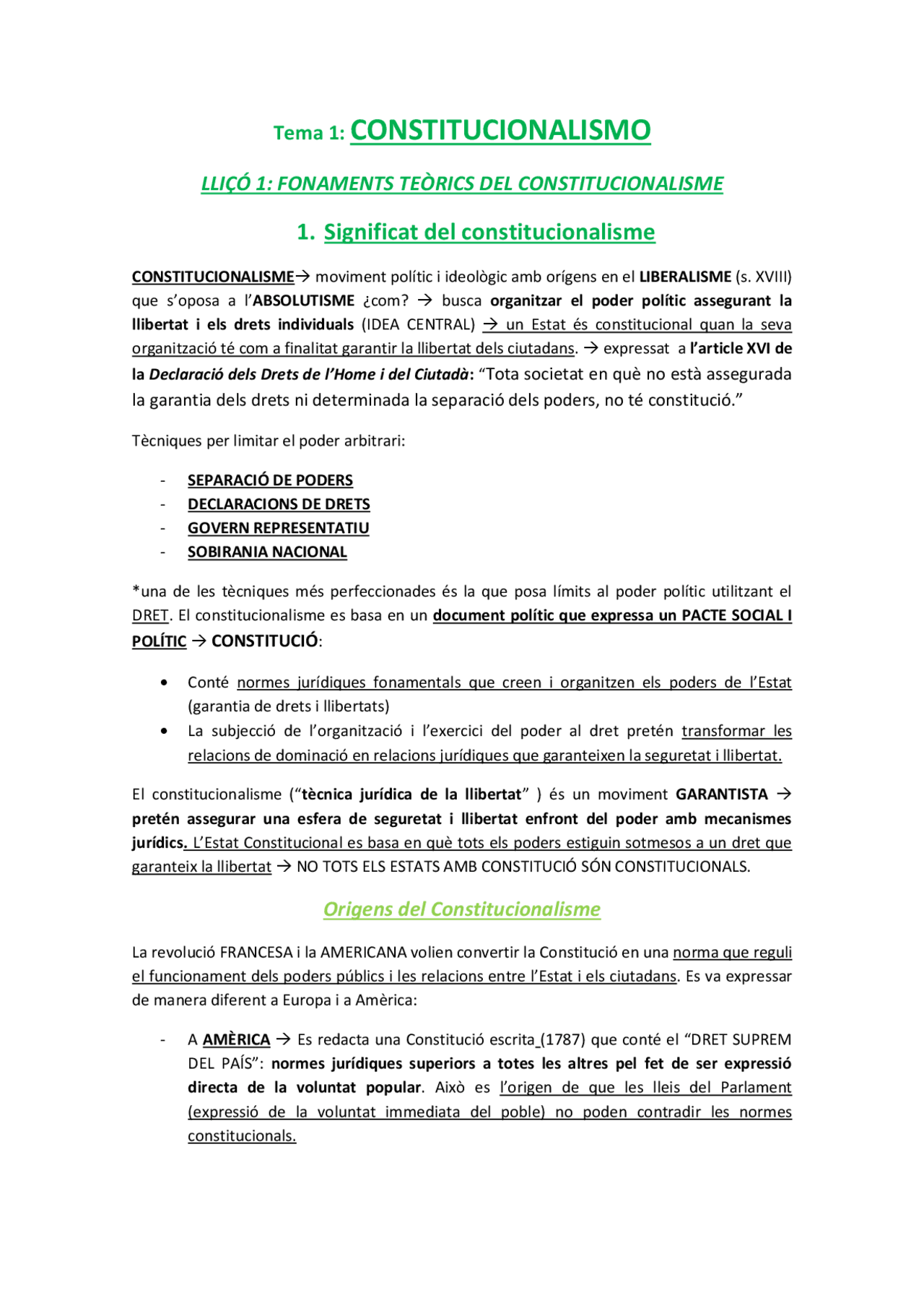 El Constitucionalisme: Orígenes, Principios y Desarrollo en Europa y América - Prof. Tronc ...