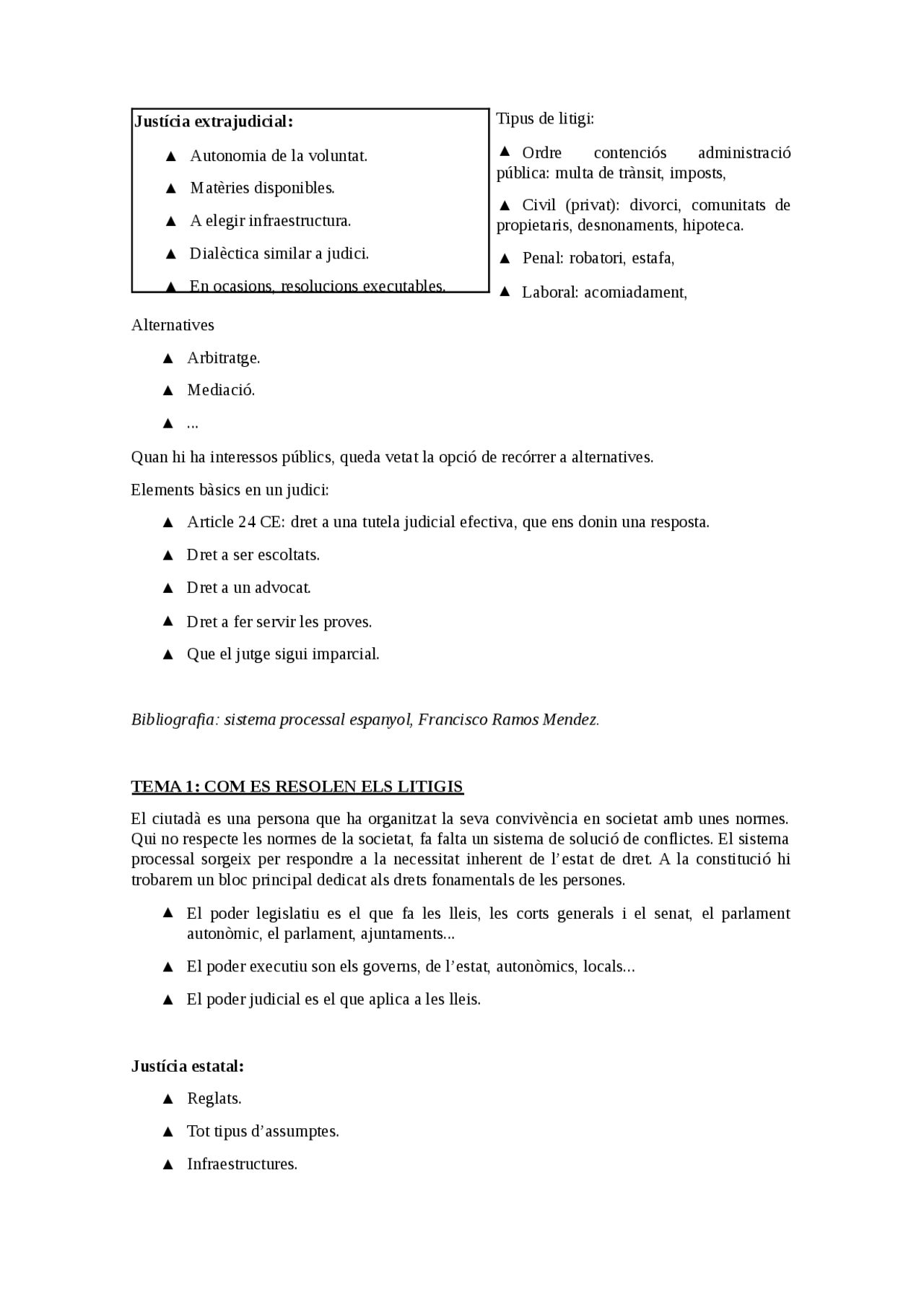 Apunts de Dret Processal - Ejercicios de Derecho Procesal - Docsity