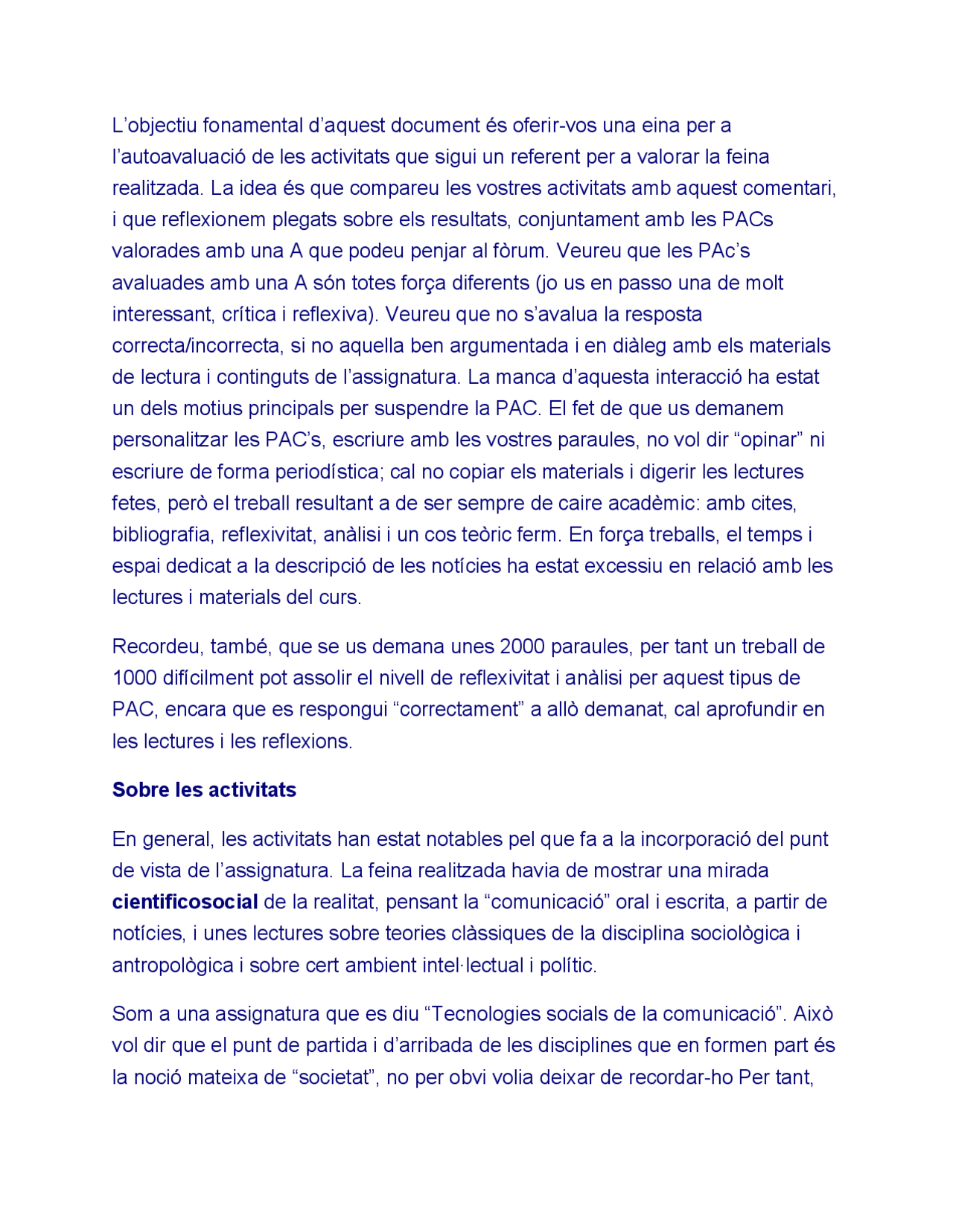 DEVOLUCIÓN PAC 1 TECNOLOGIAS SOCIALES DE LA COMUNICACIÓN PSICOLOGIA UOC - Ejercicios de ...