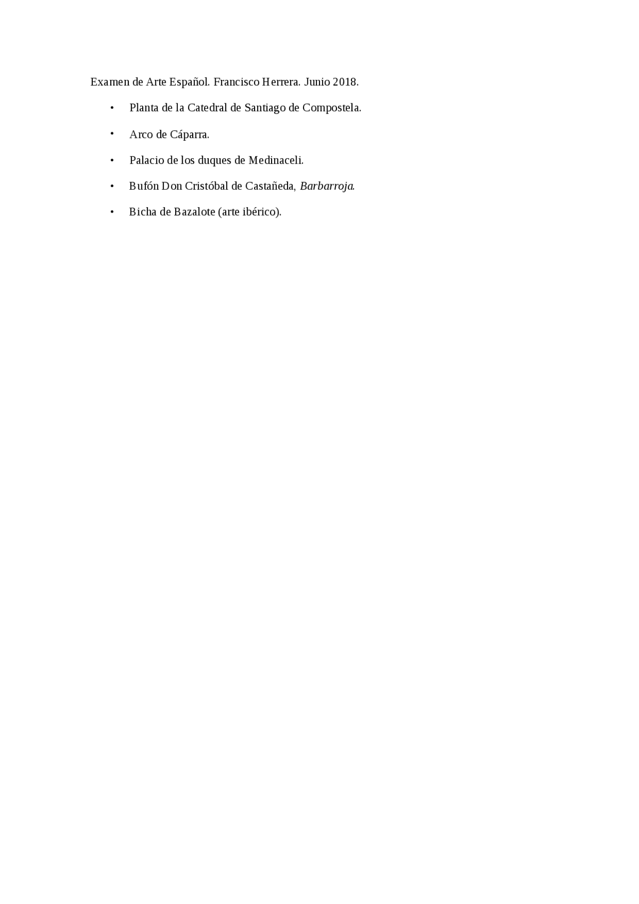 Examen de junio de 2018 Arte Español - Ejercicios de Historia del Arte ...
