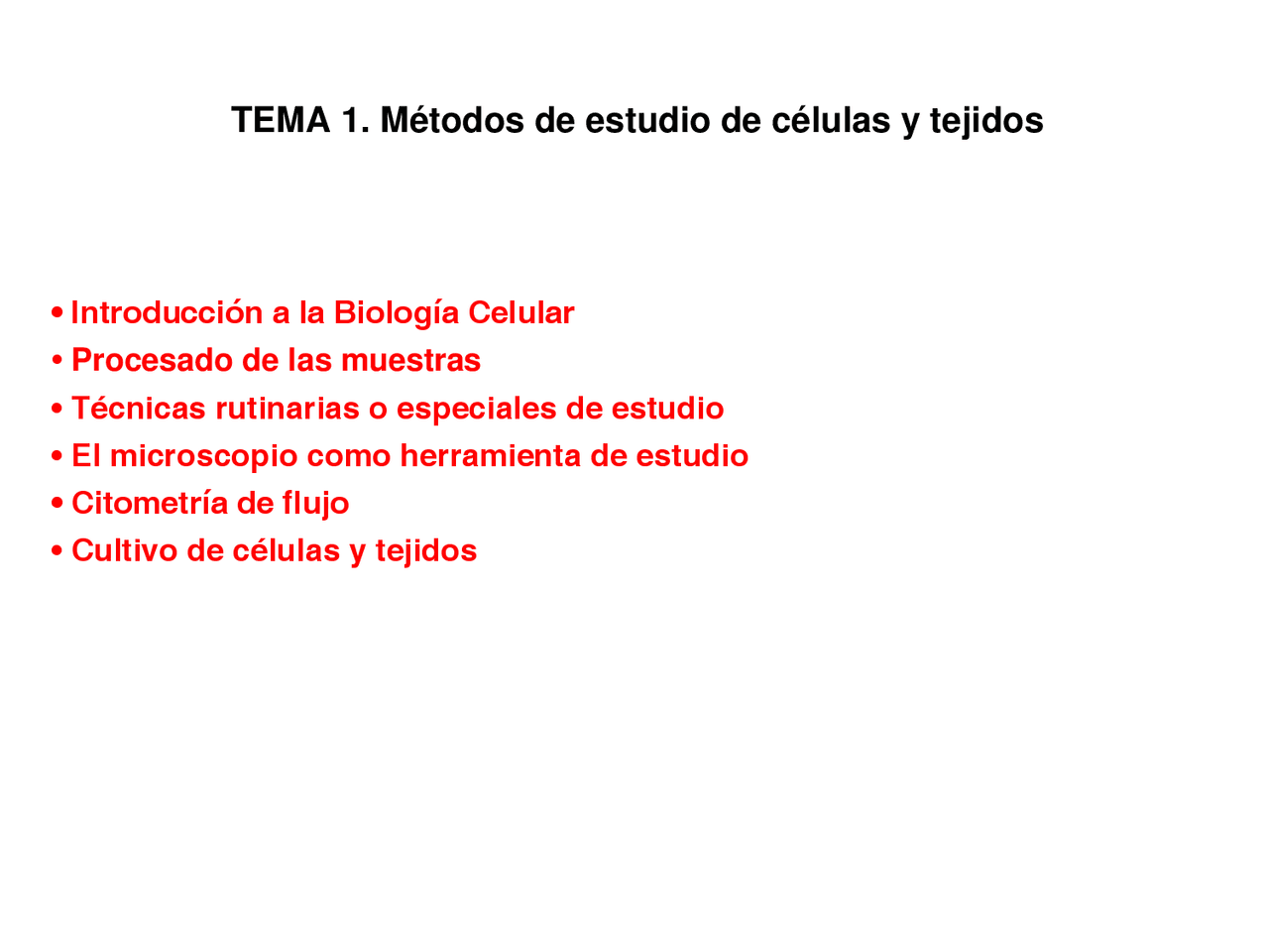 Biocel Tema 1 - Ejercicios de Biología Celular - Docsity