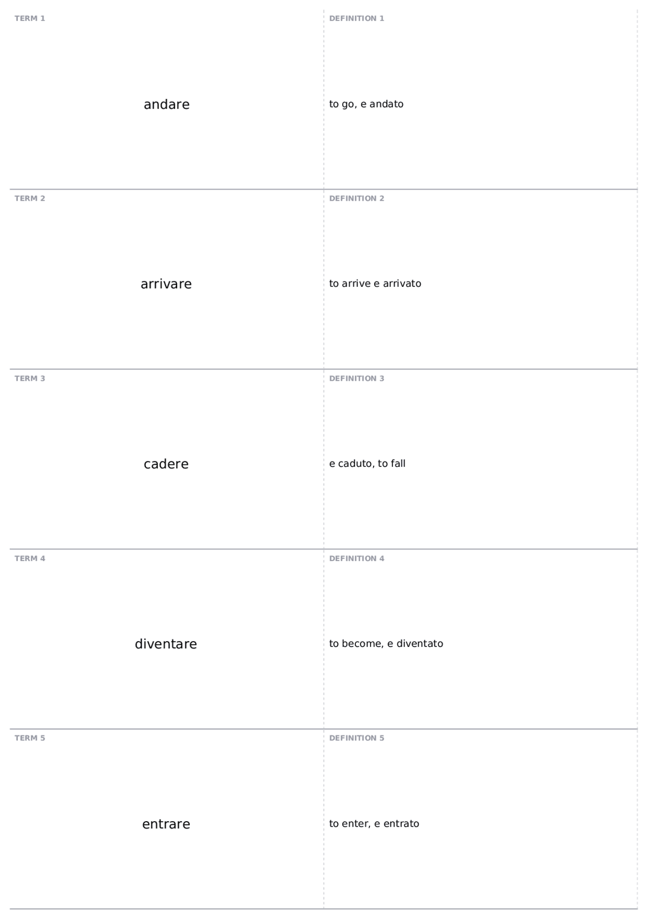 Essere Past tense verbs | ITAL 111 - Elementary Italian - Docsity