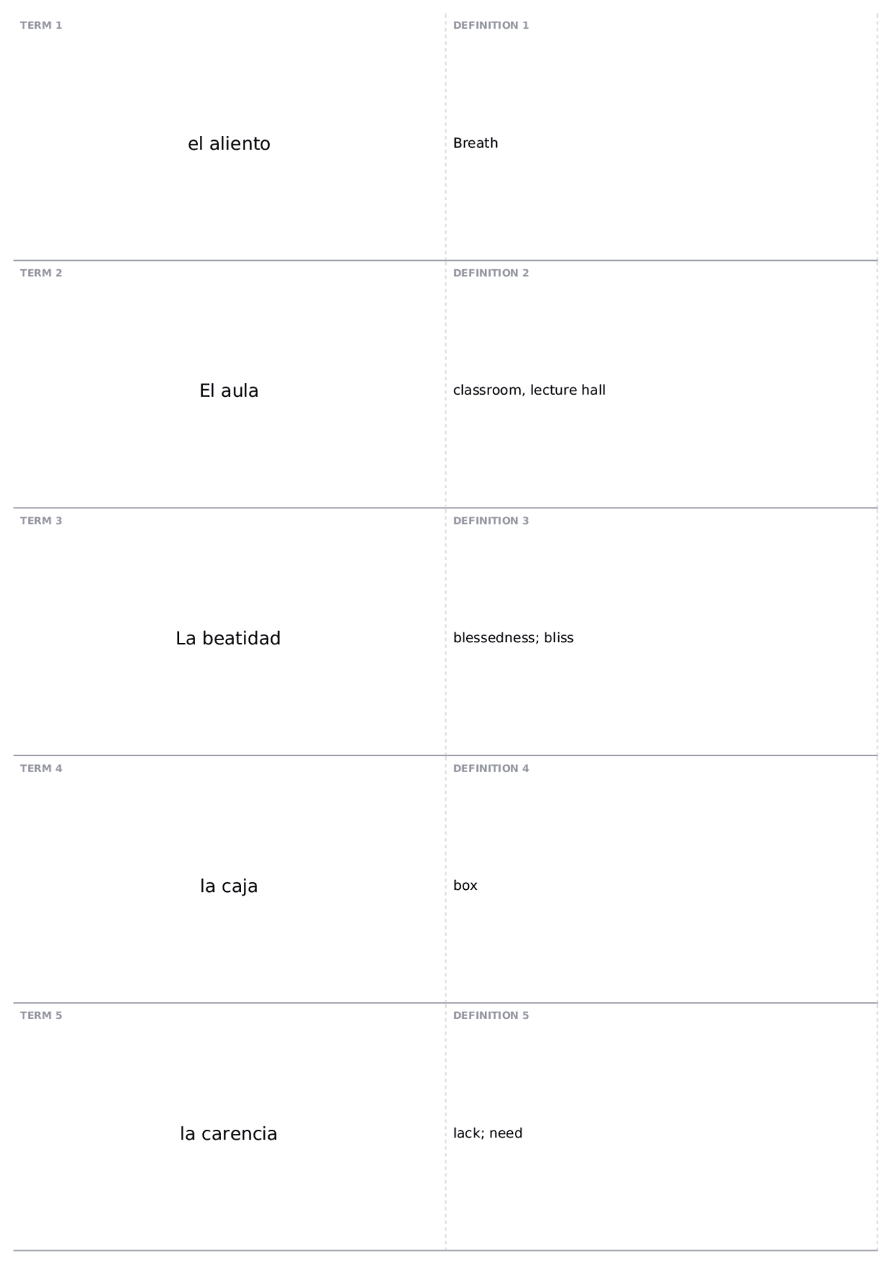 Exam 3 Vocabulary | SPA 2320 - Intermediate Spanish-HONORS | Quizzes ...