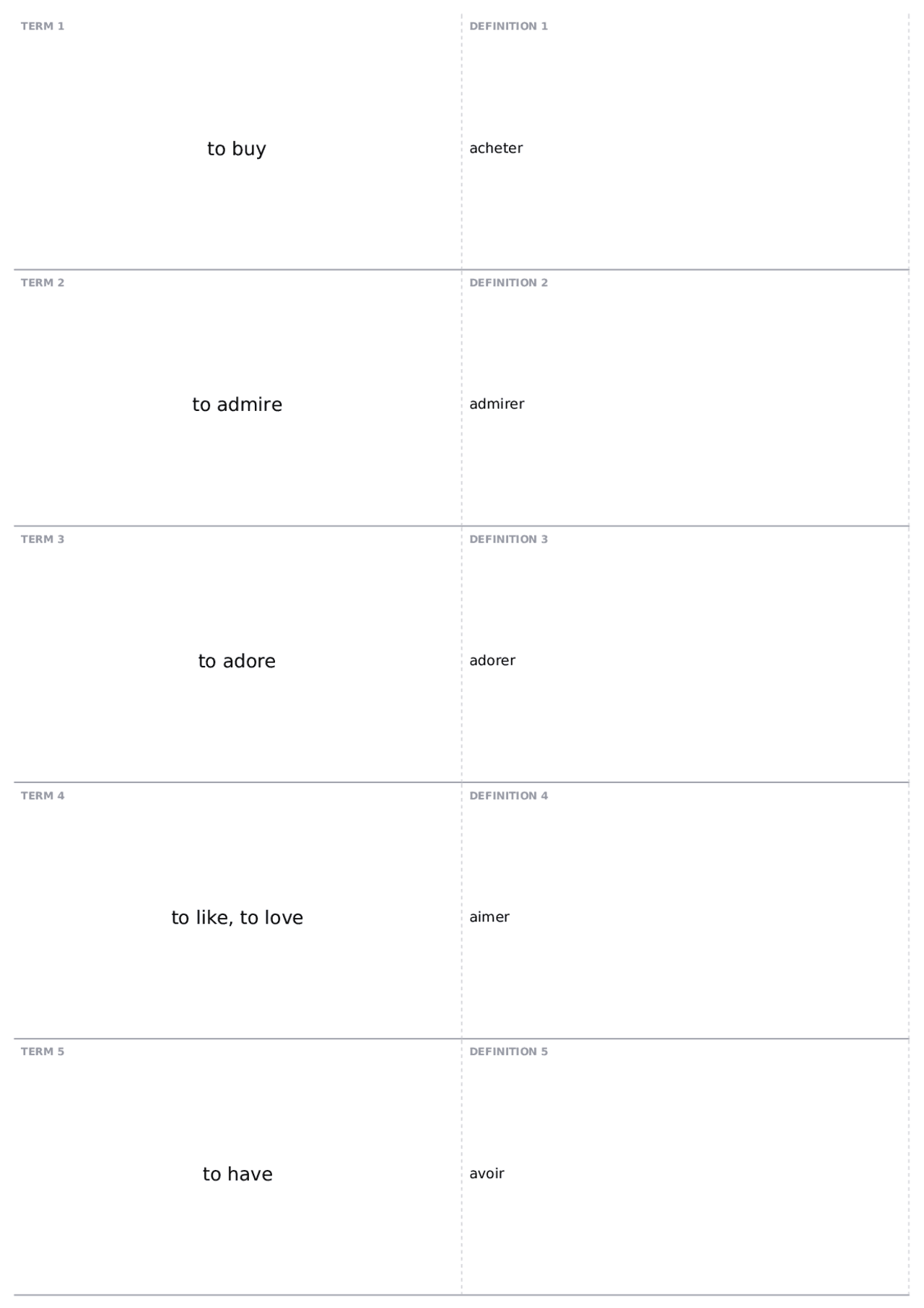 Verbs | FREN 121 - BASIC FRENCH I - Docsity