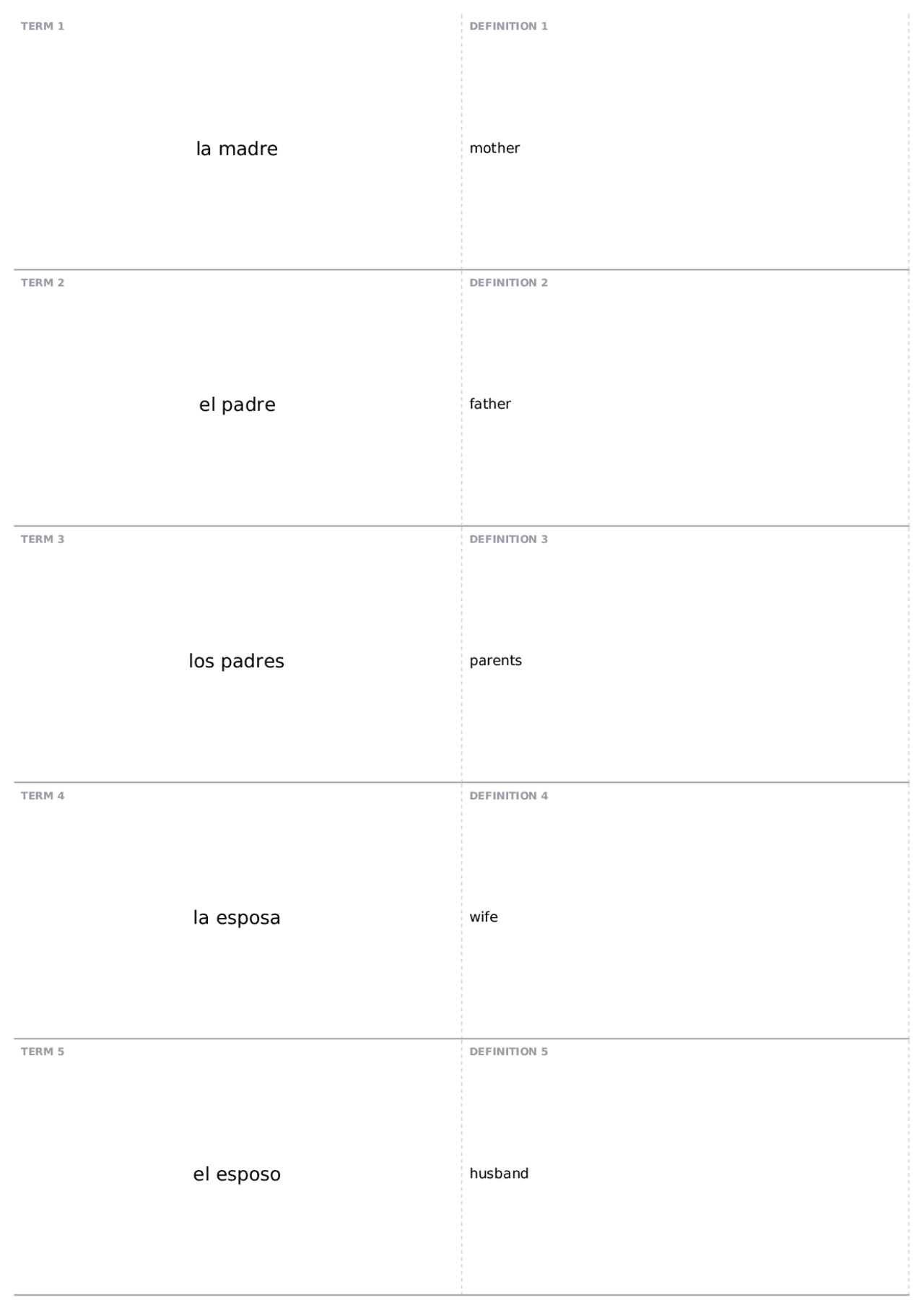 Elementary Spanish I, part 4 | SPAN 18201 - ELEMENTARY SPANISH I - Docsity