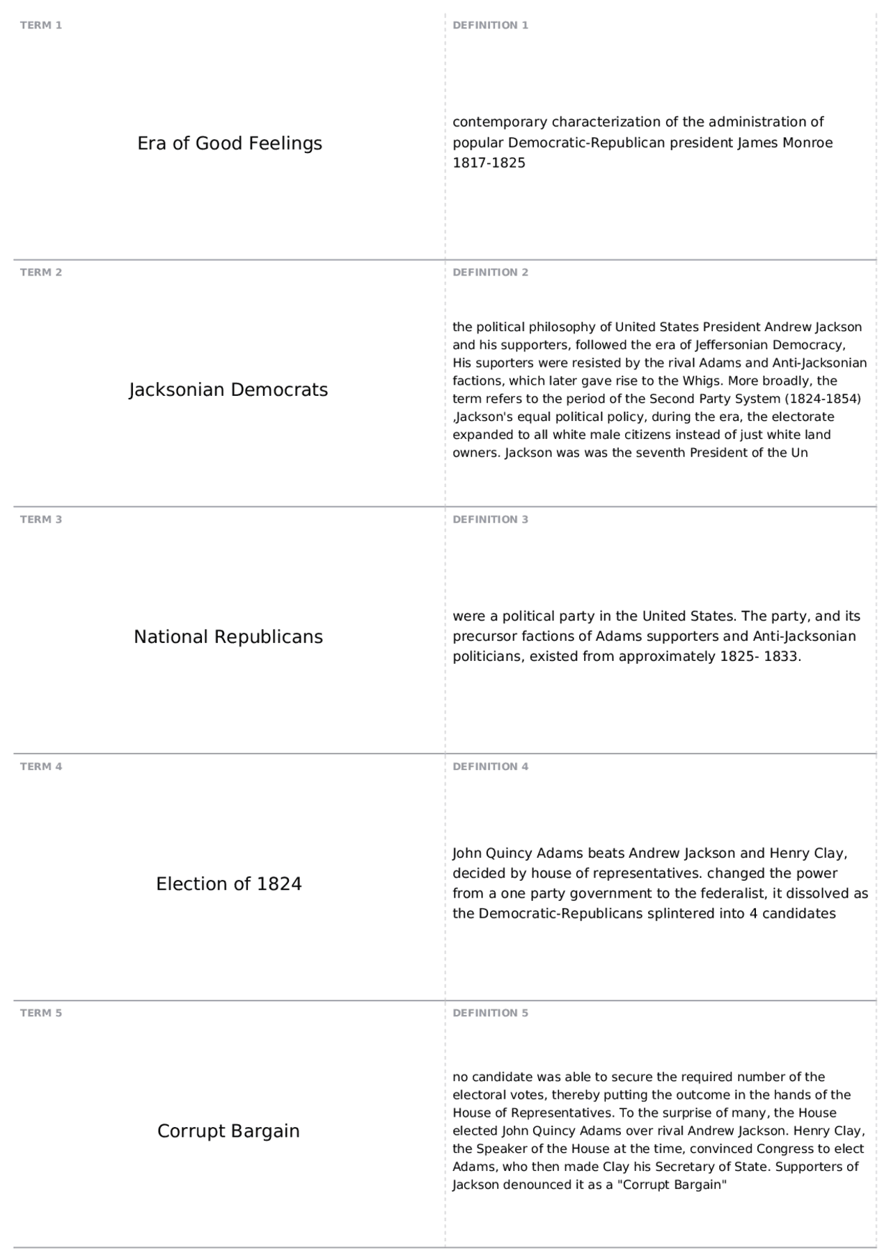 History Final Review | HIST 2610 - United States History to 1865 - Docsity