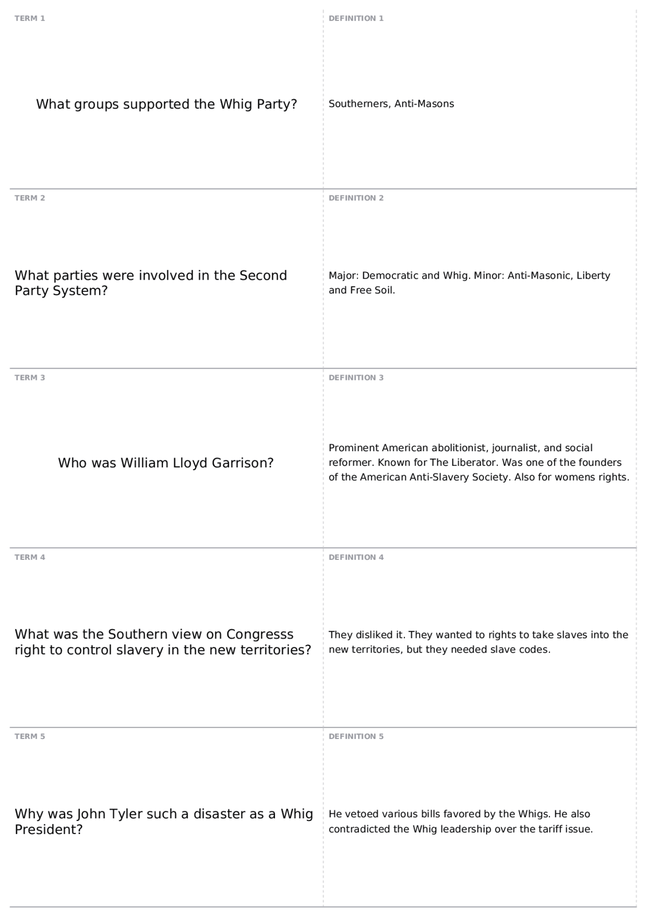 Final Exam | HST 111 - United States to 1865 - Docsity