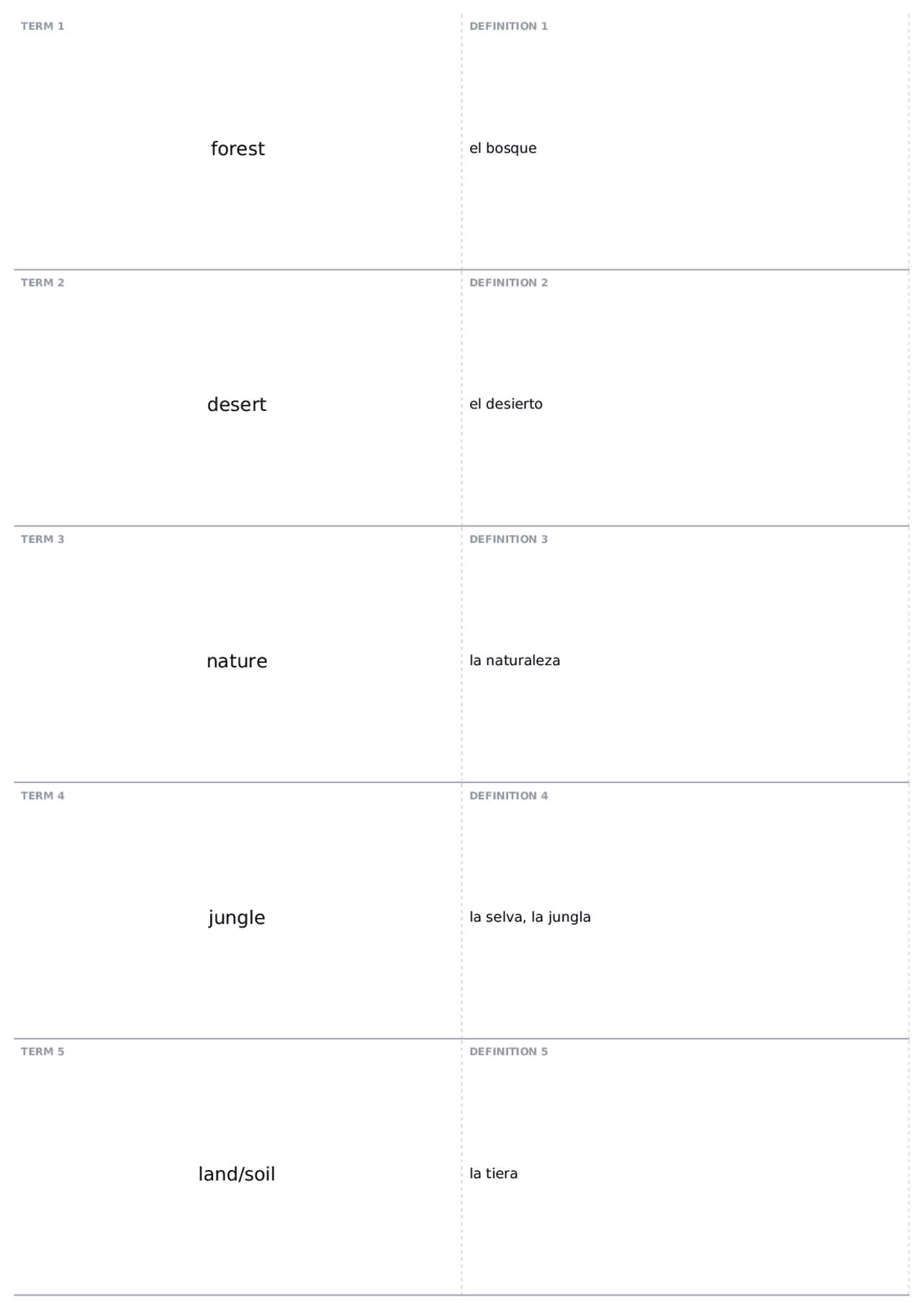 Spanish 202 - naturaleza | SPA 202 - Intermediate Spanish II - Docsity