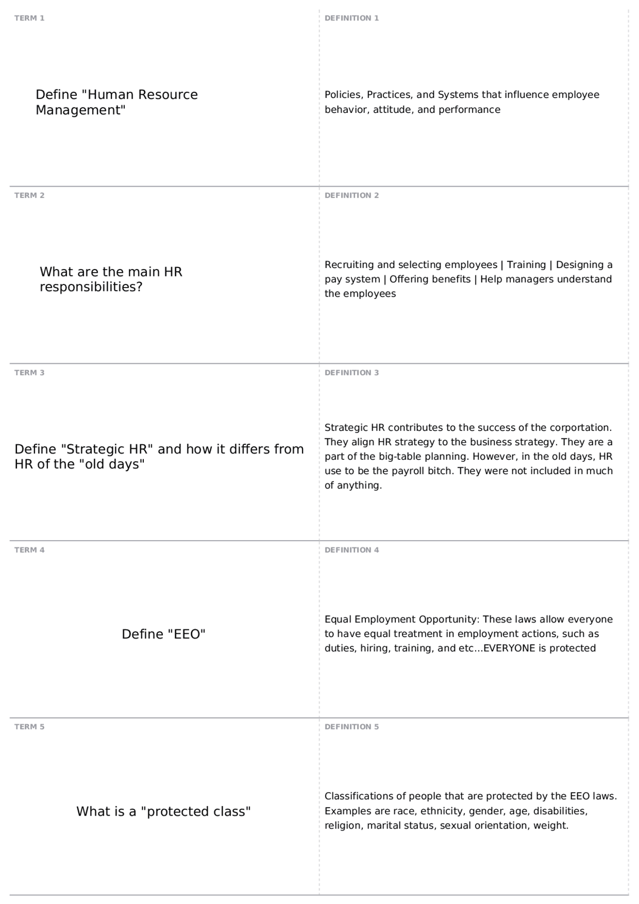 Exam #1 | MGMT 3520 - Human Resource Management | Quizzes Human ...