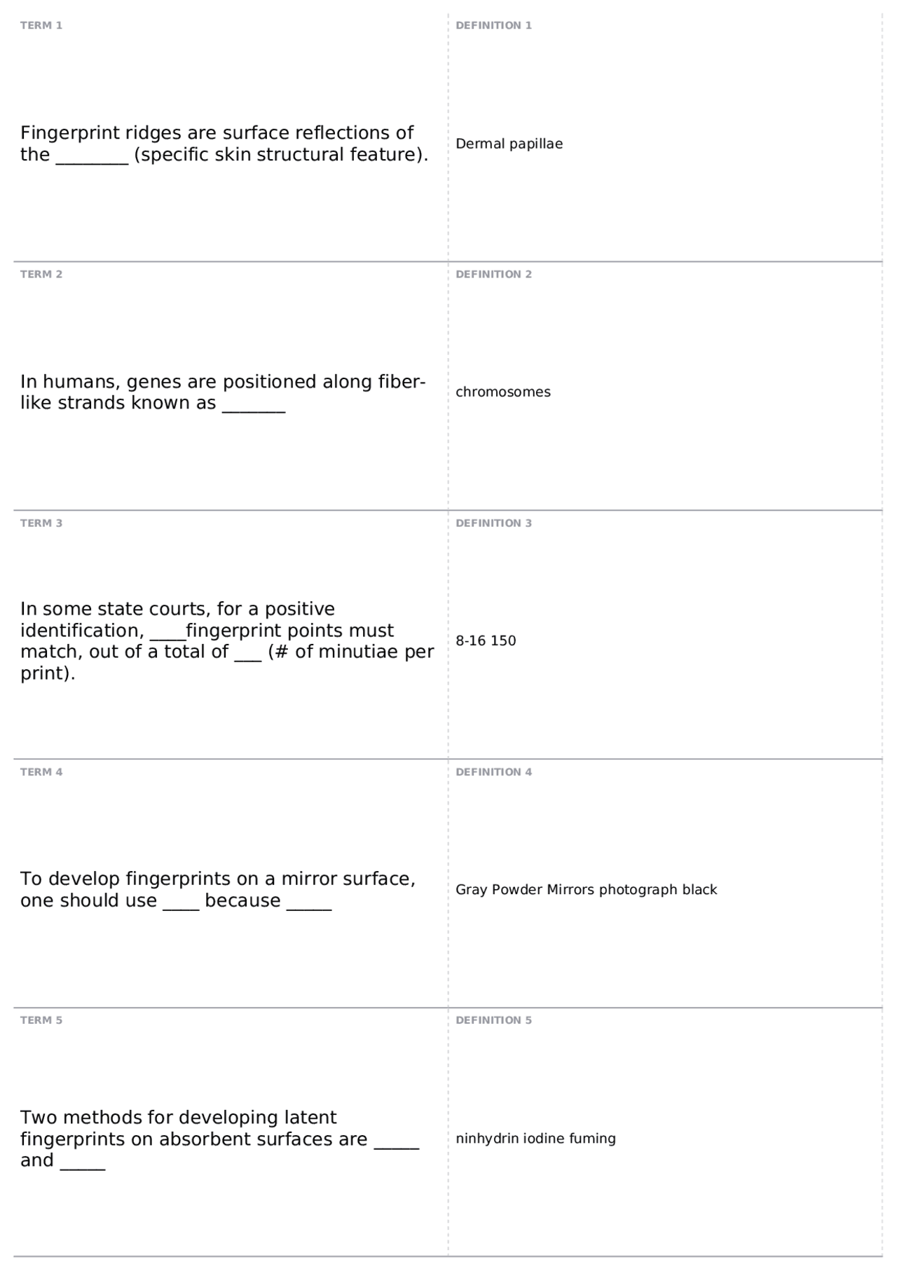 Forensic final exam flash cards | BIOL 245 - Introduction Forensic ...