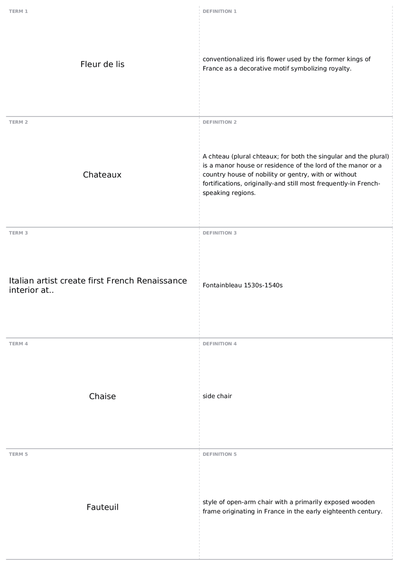 French Renaissance | CTD 421 - History Of Interiors I - Docsity