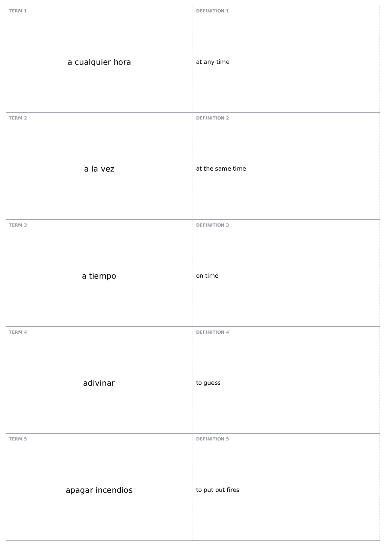Dos mundos, Ch. 5 | SPAN 102 - Elementary Spanish II | Quizzes Idioma ...