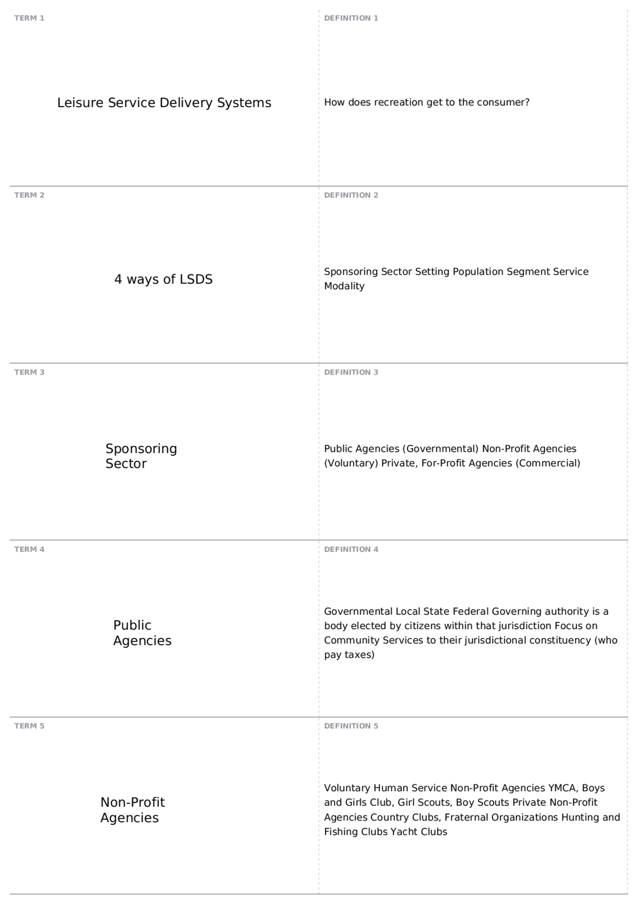 Quiz #2 | RPTM 101 - Introduction to Recreation Services - Docsity