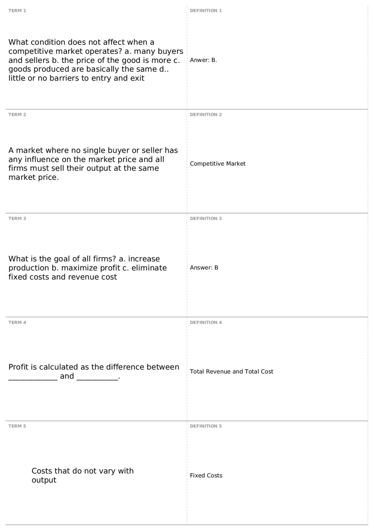 Chapter 10 | ECO 201 - PRINCIPLES OF ECO I | Quizzes Economics | Docsity