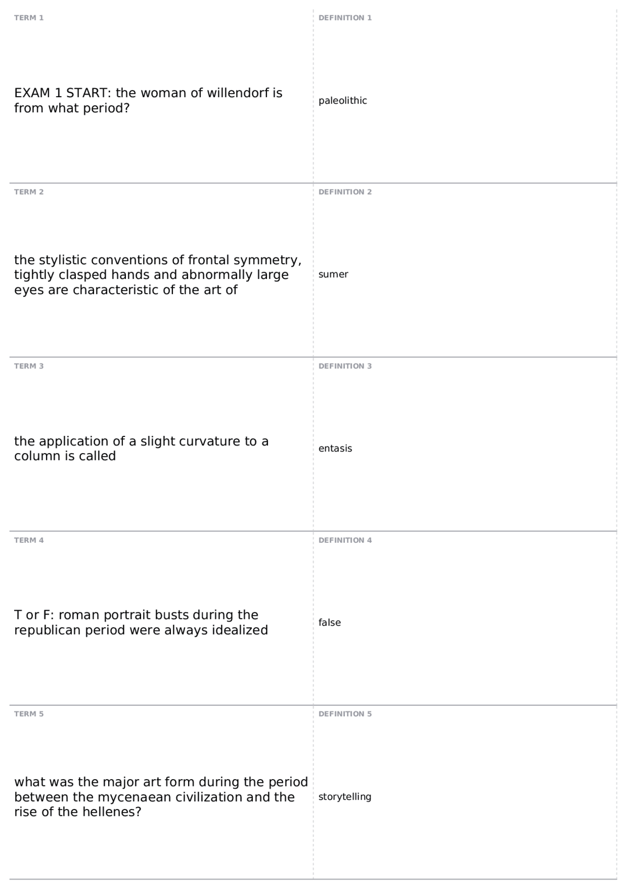 Final Exam-Exams 1-3 | ART 2313 - INTRO FINE ARTS - Docsity