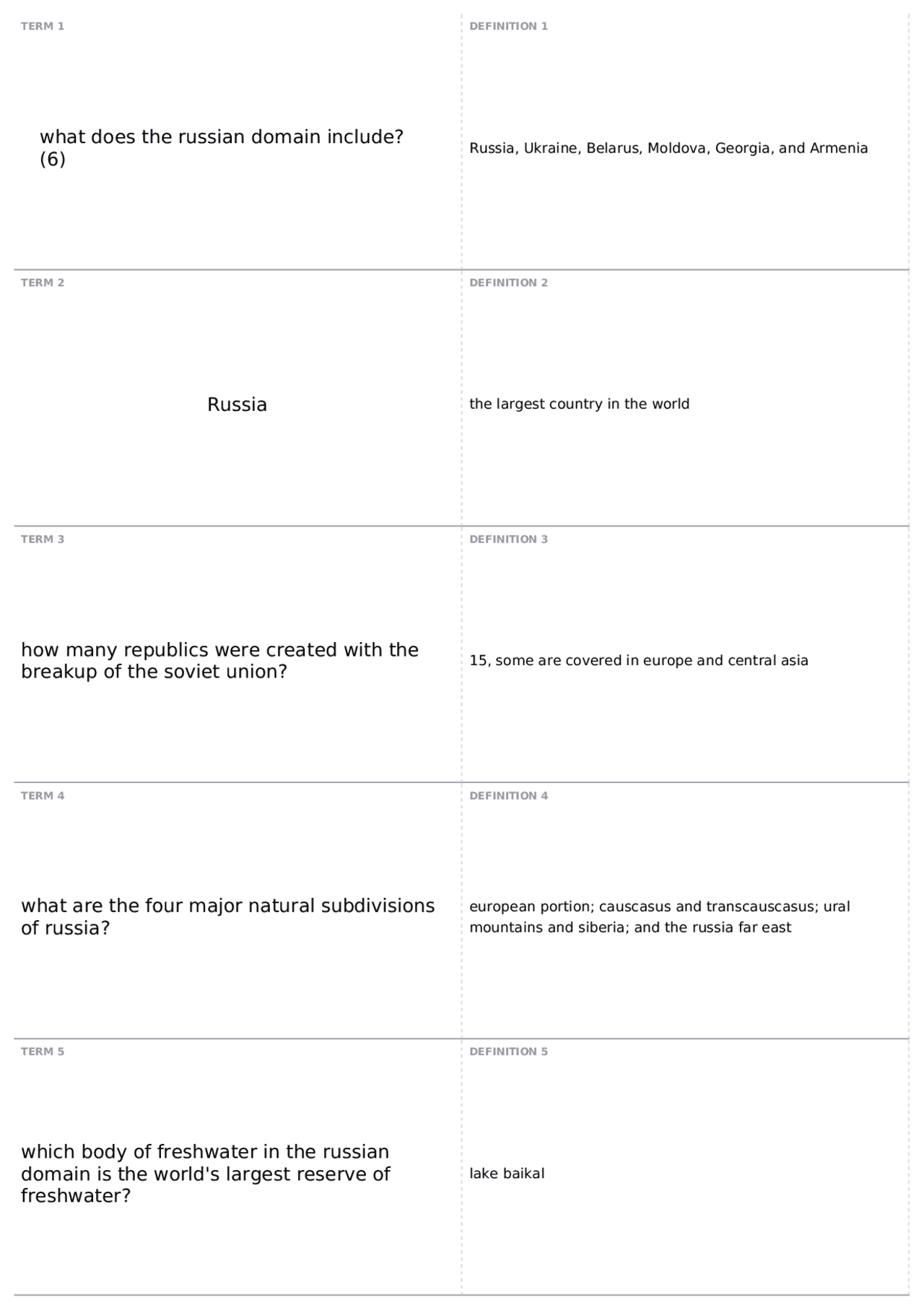 Russian Domain | GEOG 202 - GEOG OF GLOBAL VILLAGE - Docsity