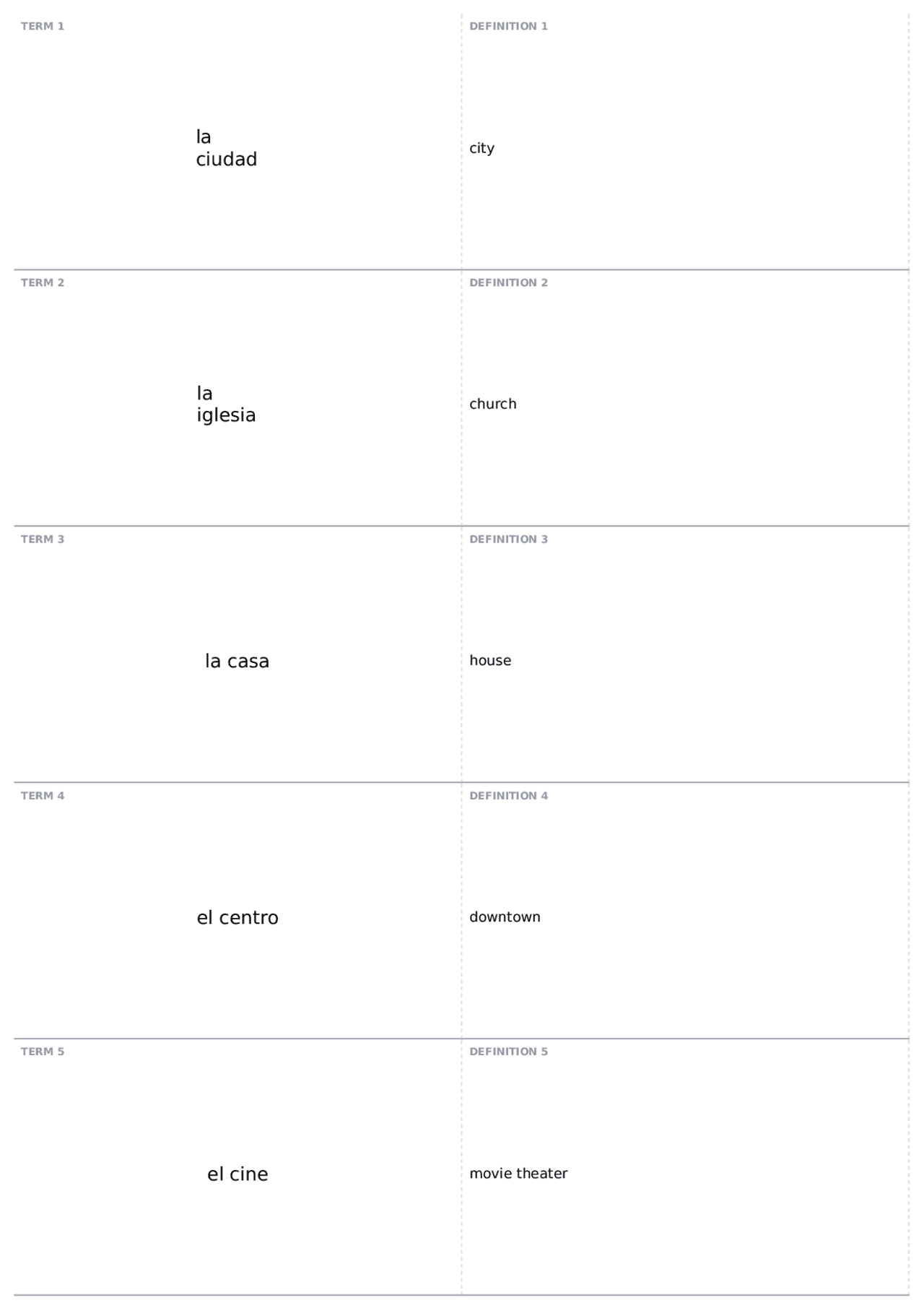 Leccion 4-Los Lugares | SPAN 1105 - Elementary Spanish - Docsity