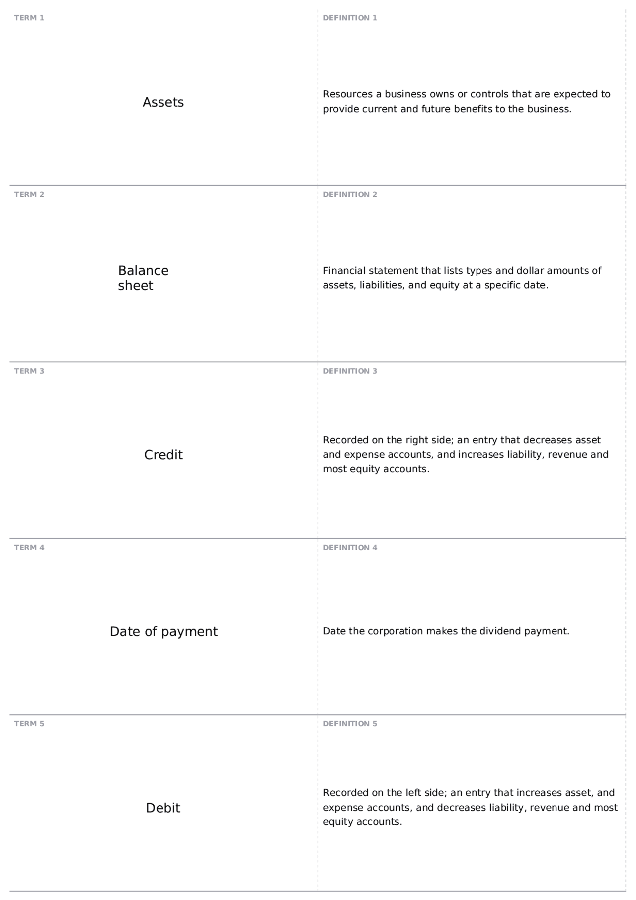 Final Flash Cards | ACCT - Financial Accounting 1 - Introduction - Docsity