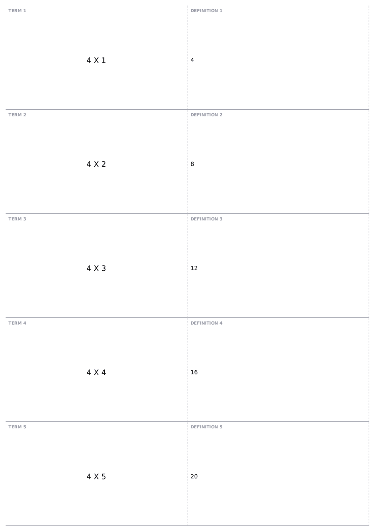 TIME TABLE 4'S | MATH 1130 - College Algebra - Docsity