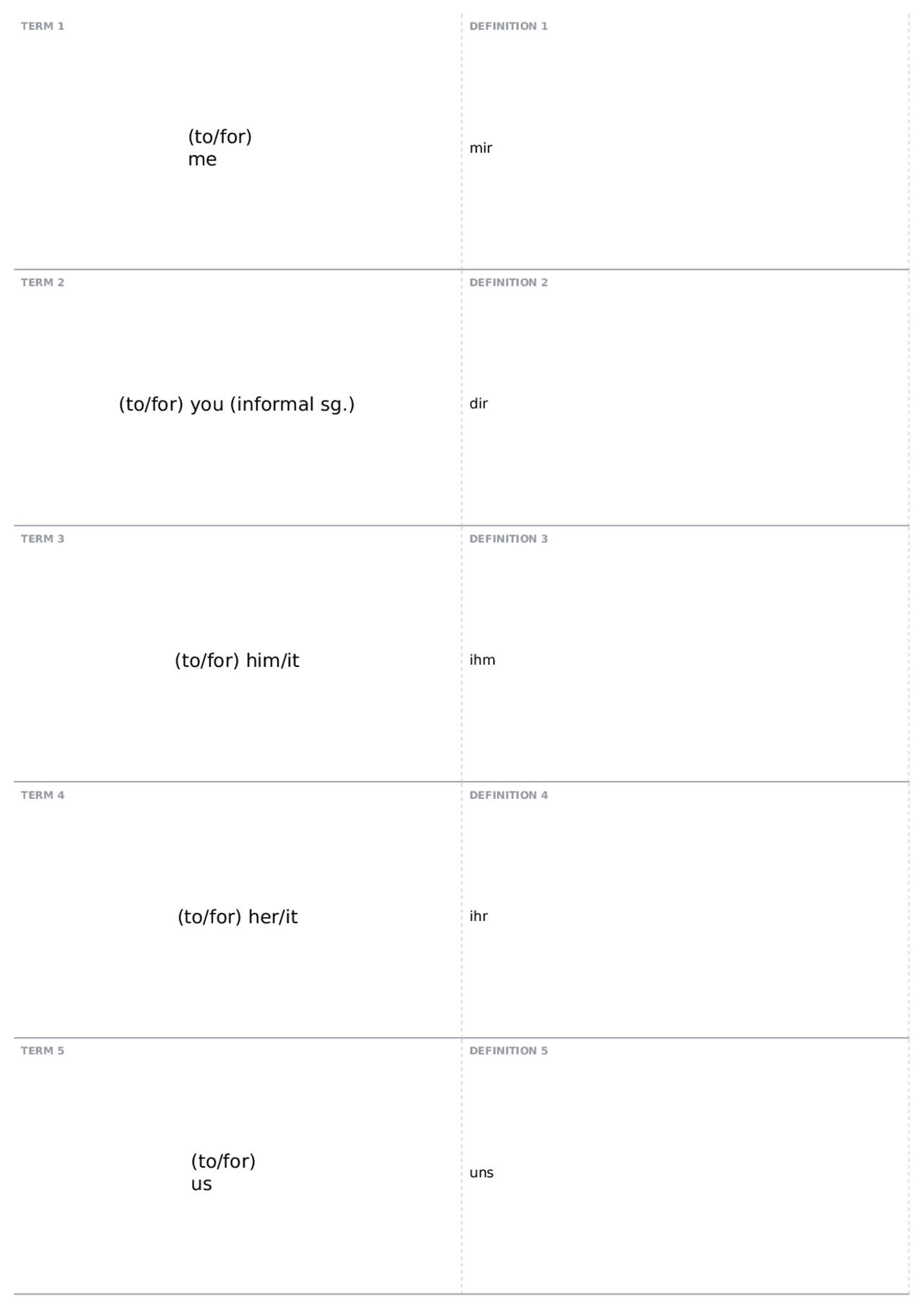 Kapitel 5 Dativpronomen | GRMN 1002 - Elementary German II - Docsity