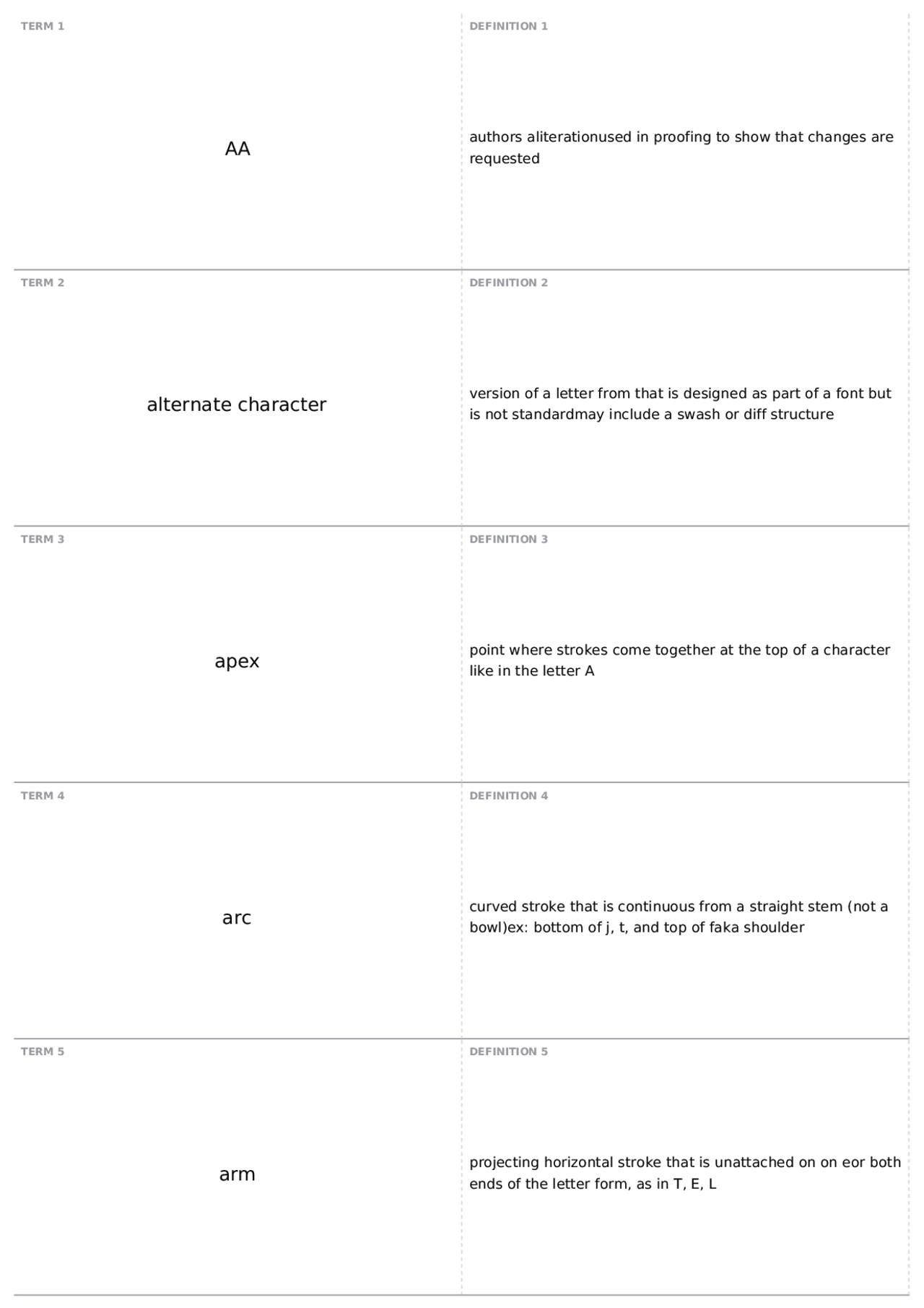 Midterm | ARGD 3030 - Typography | Quizzes Art | Docsity