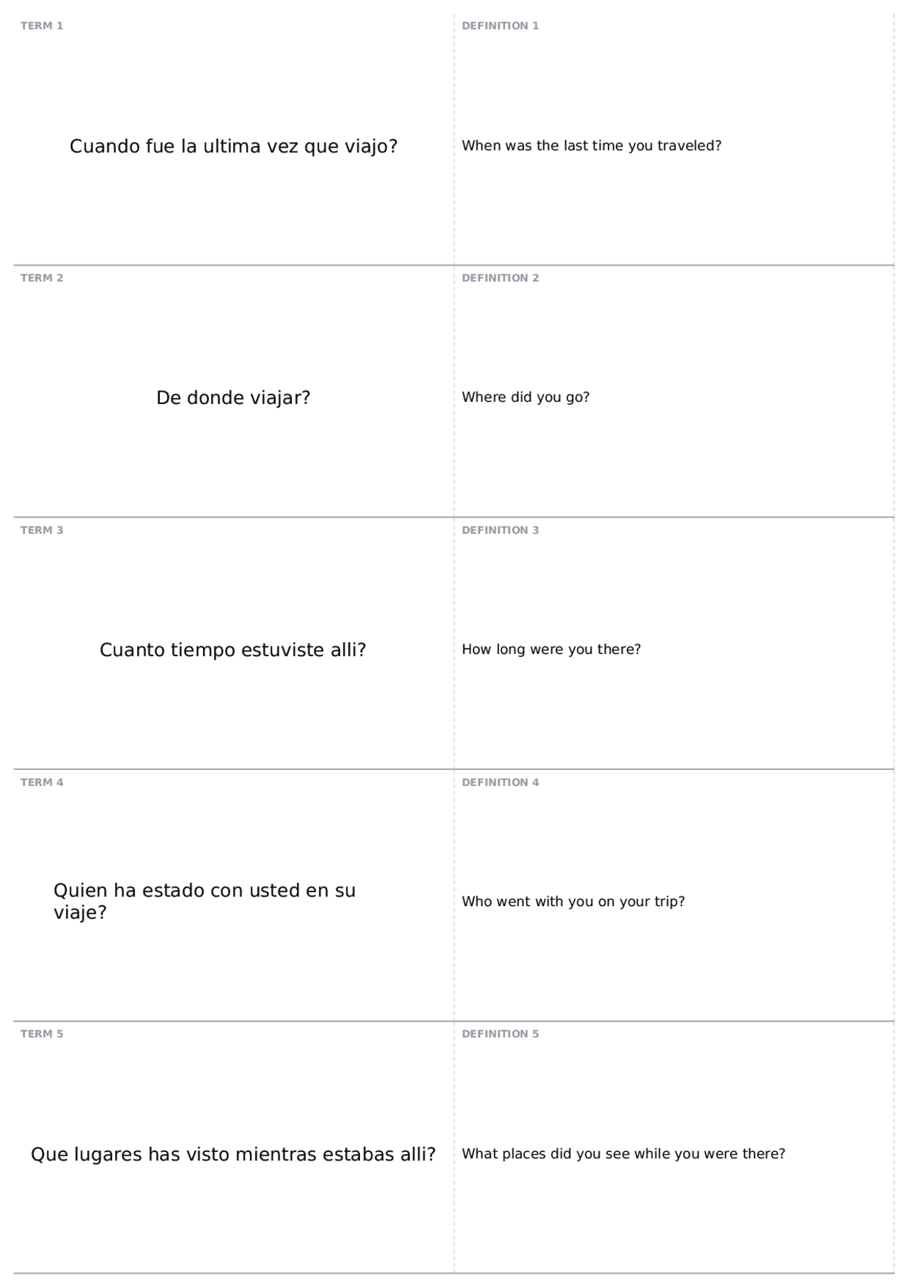 Examen Oral | SPAN 001 - Beginning Spanish - Docsity