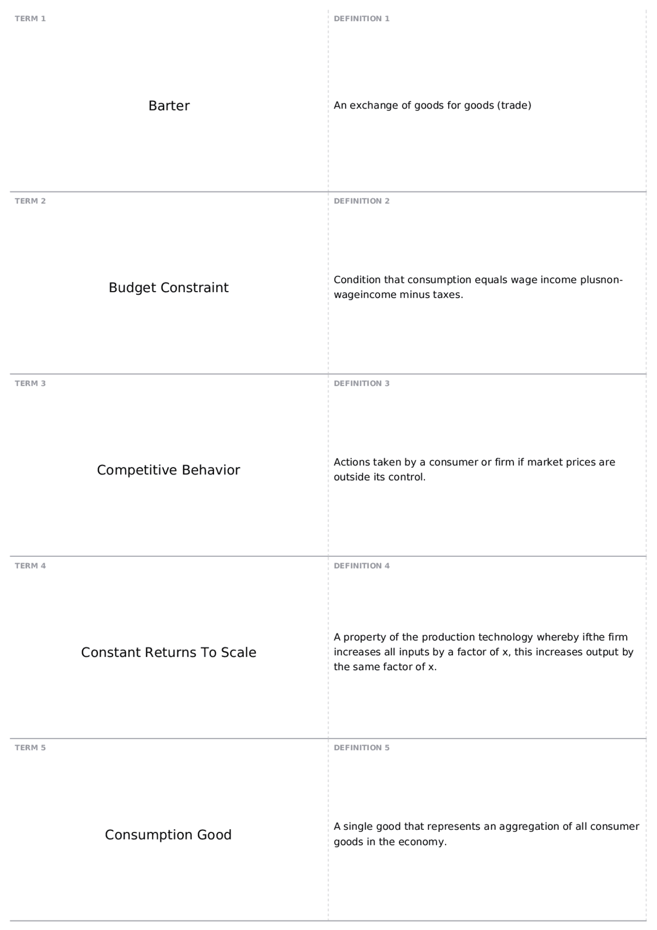 Economics Glossary: Terms and Definitions | Quizzes Introduction to ...