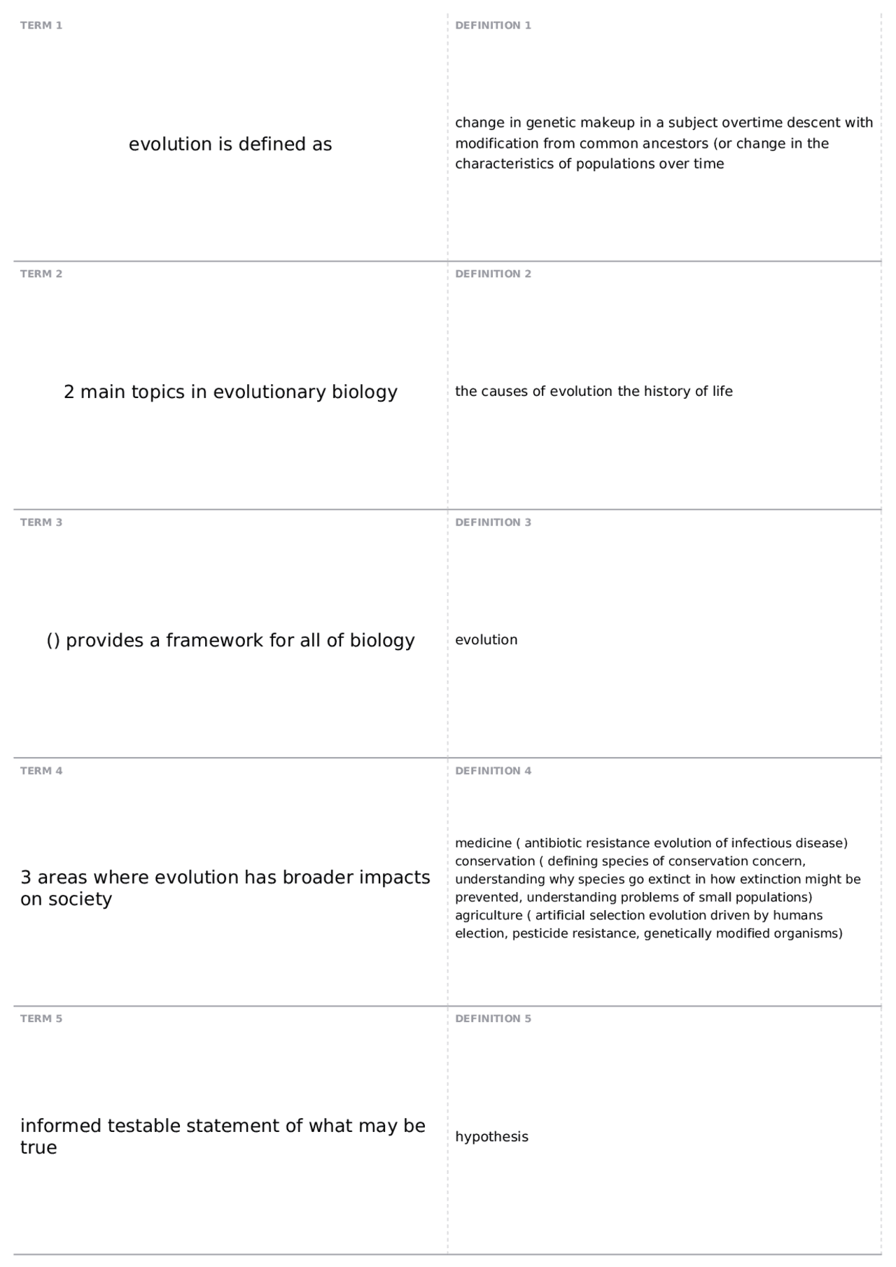 Test 1, part 1 | BIOL 2704 - Evolutionary Biology | Quizzes Biology ...