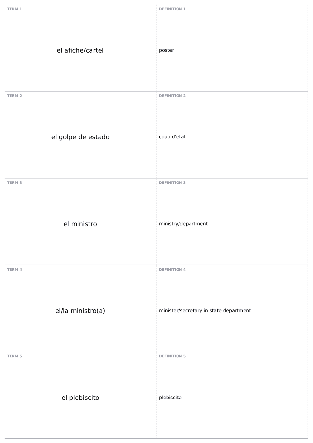 Chapter 12, part 1 | SPAN 2002 - Intermediate Spanish | Quizzes Spanish ...