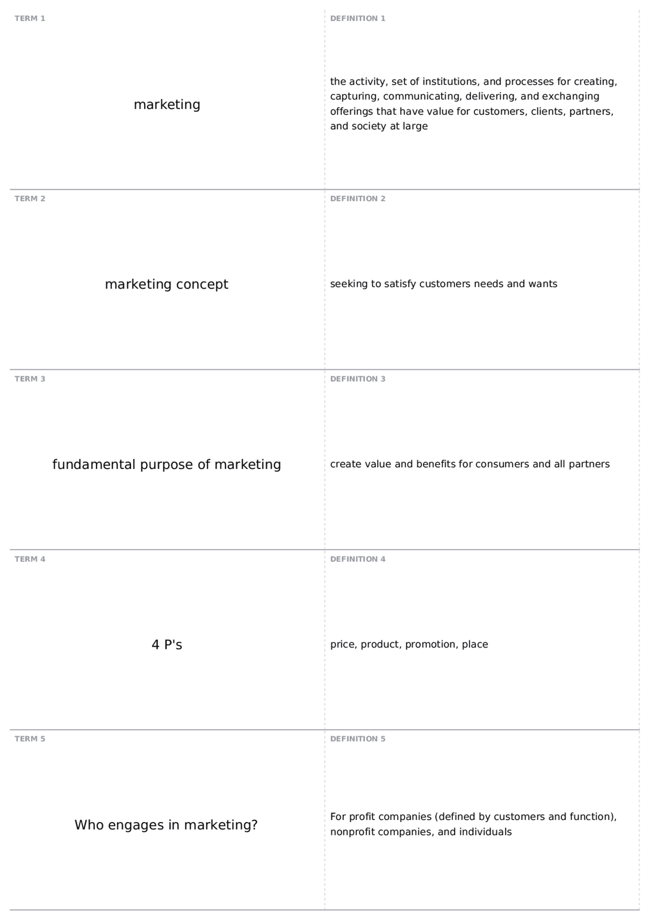 Test 1 | MKT 301 - PRIN OF MARKETING - Docsity
