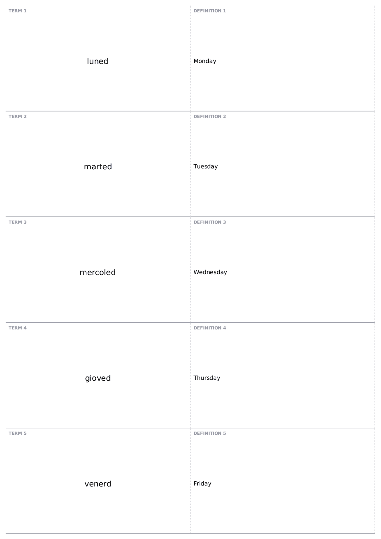 Days of the Weeks/Months | ITALIAN 101 - Elementary - Docsity