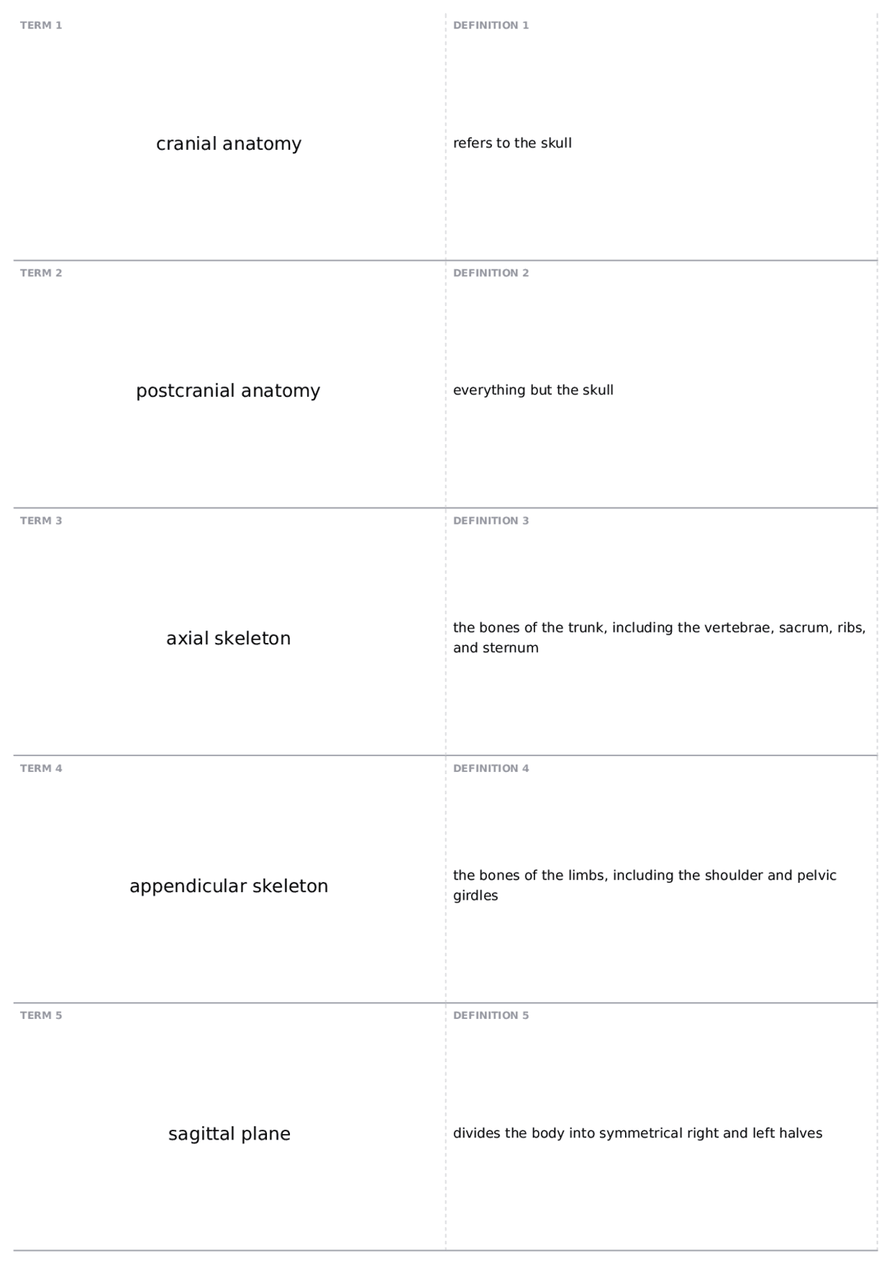 Anatomical Terminology | Anth 380 - INTRO OSTEOL - Docsity