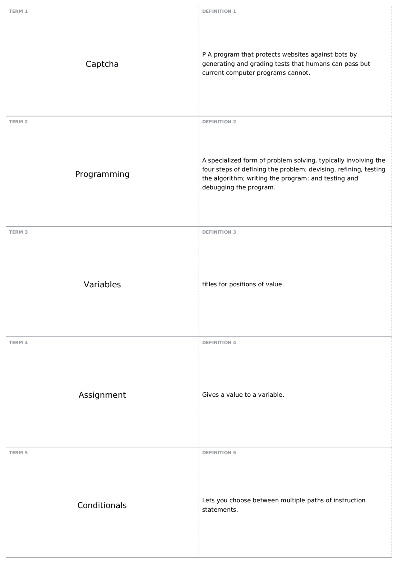 FINAL, part 1 | CSCI 1100 - Topics in Computing - Docsity