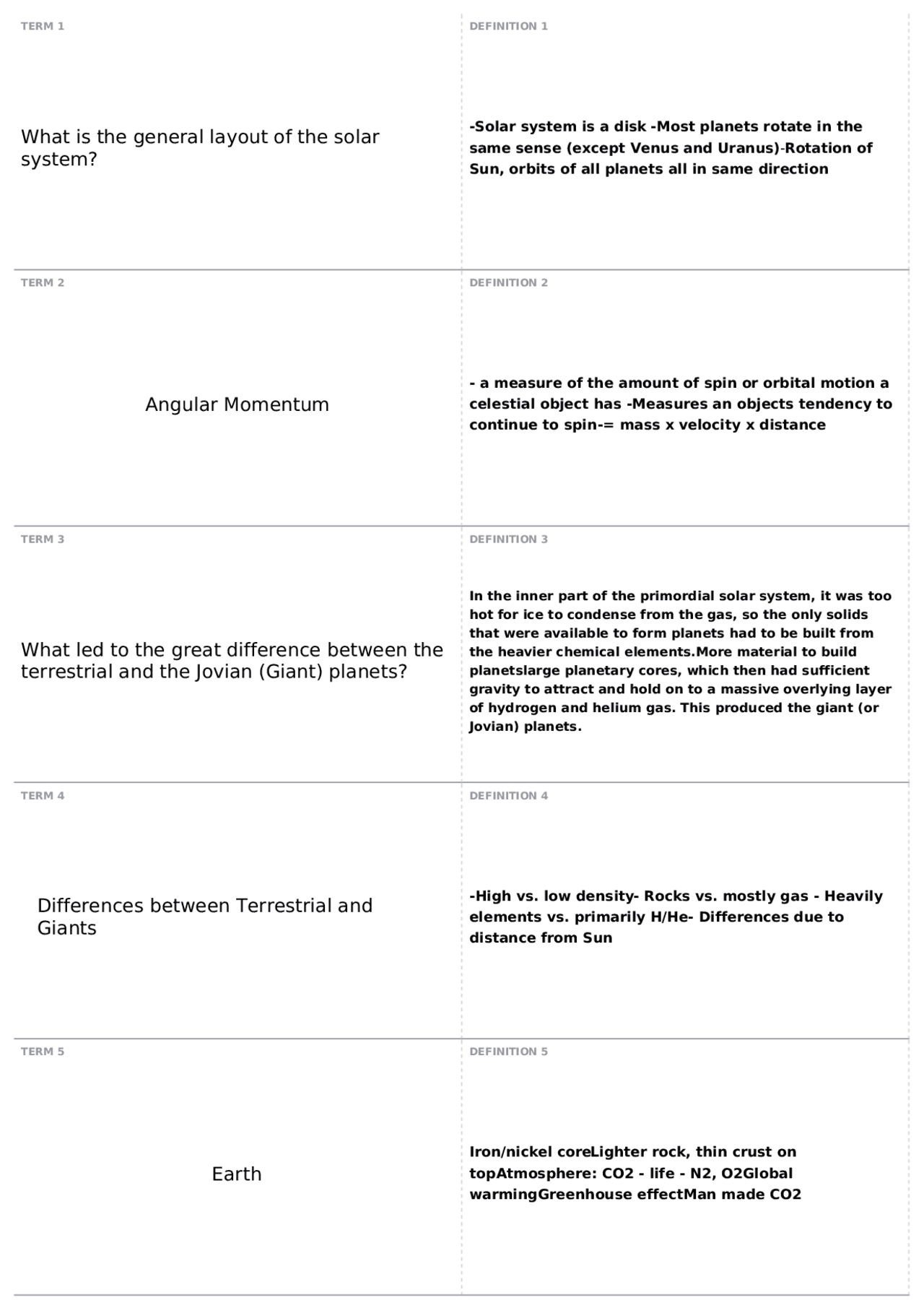 Midterm 2 Flash Cards | ISP 205 - Visions of the Universe - Docsity