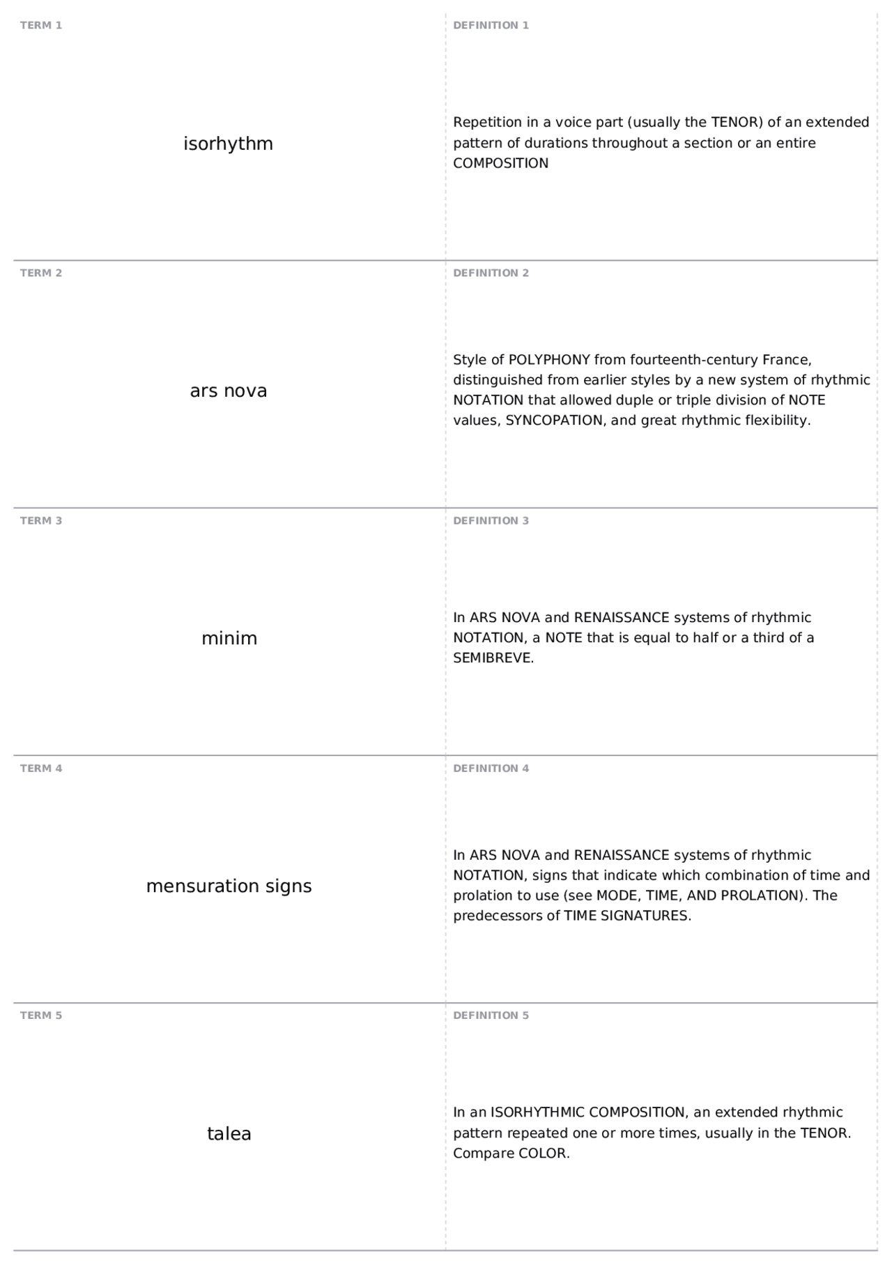 Isorhythm | MUS 203 - HISTORY OF MUSIC I - Docsity