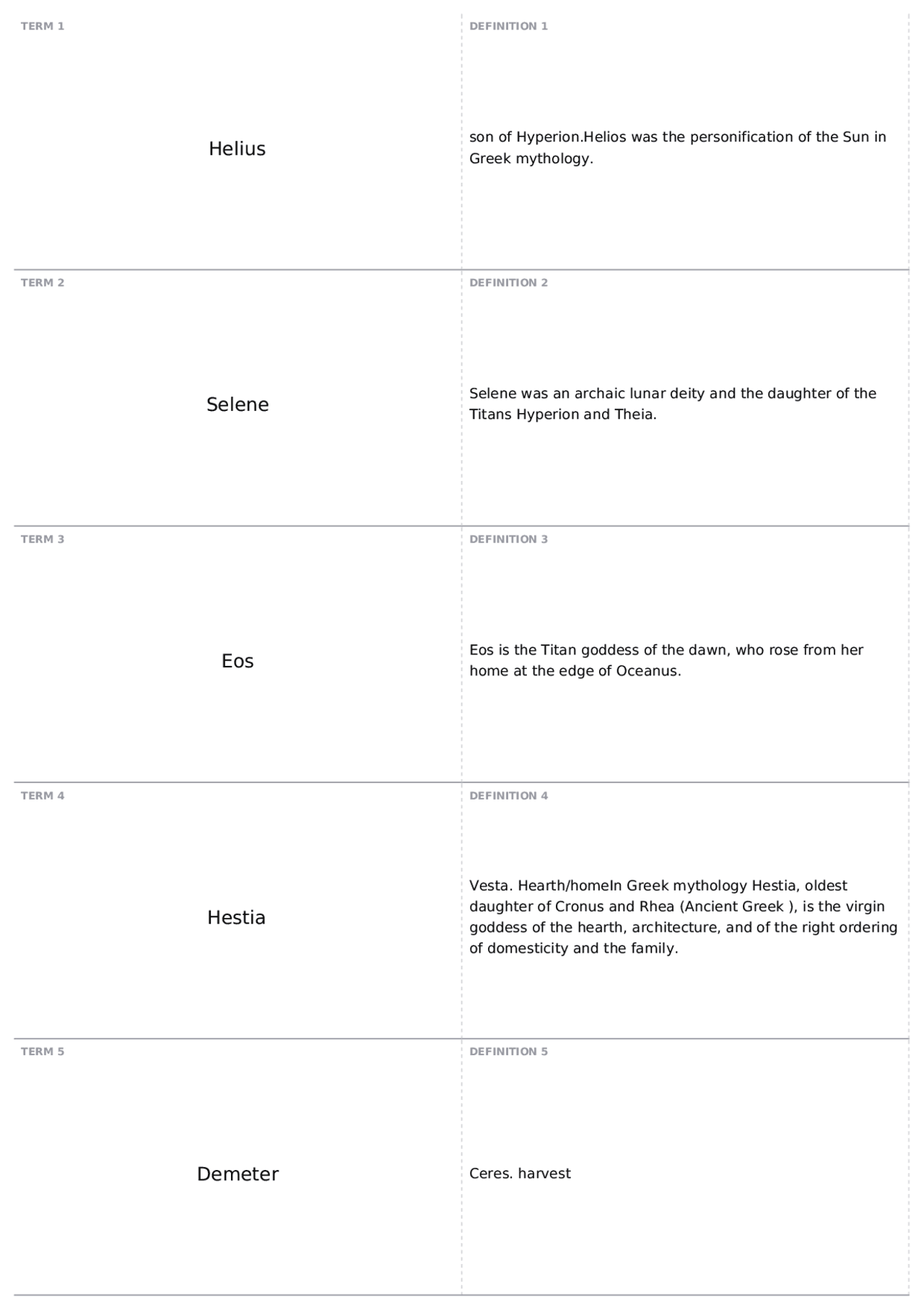 Test 1 | CLA 2444 - Greek and Roman Myth - Docsity