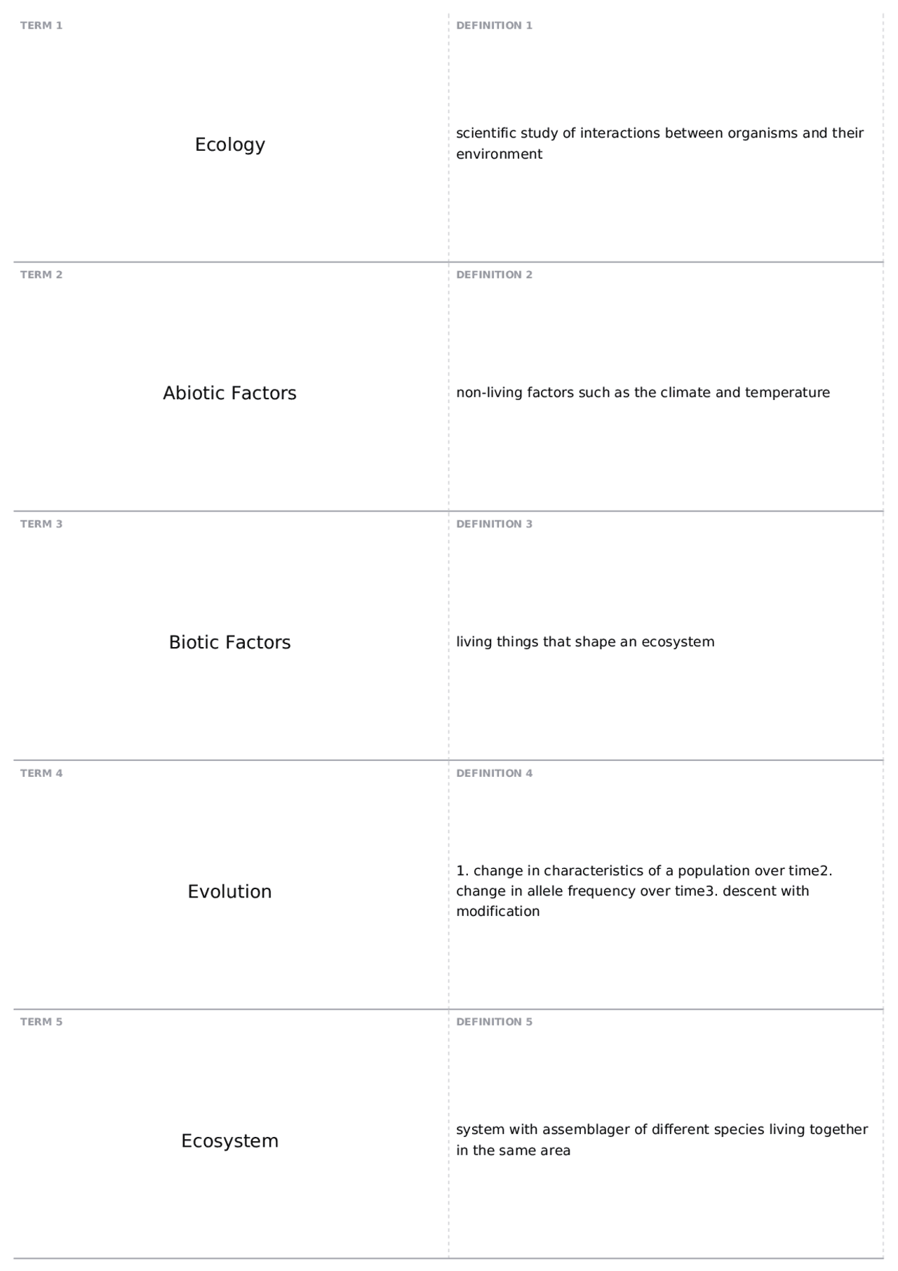 Midterm 1 Flashcards | BIOL 116 - ECOLOGY & CONSERVATION BIOLOGY - Docsity