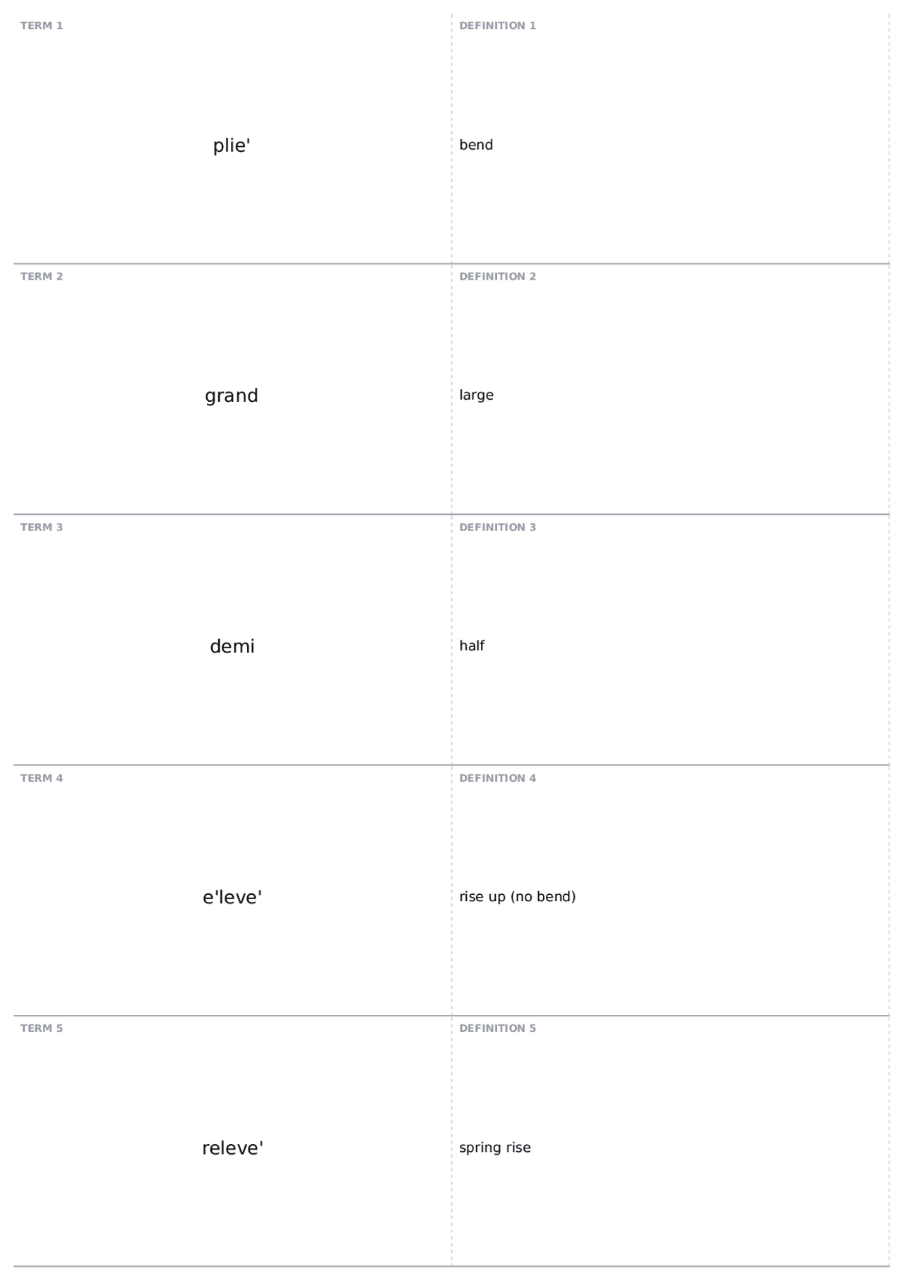 Ballet Terminology: Understanding Dance Movements | Quizzes Dance | Docsity