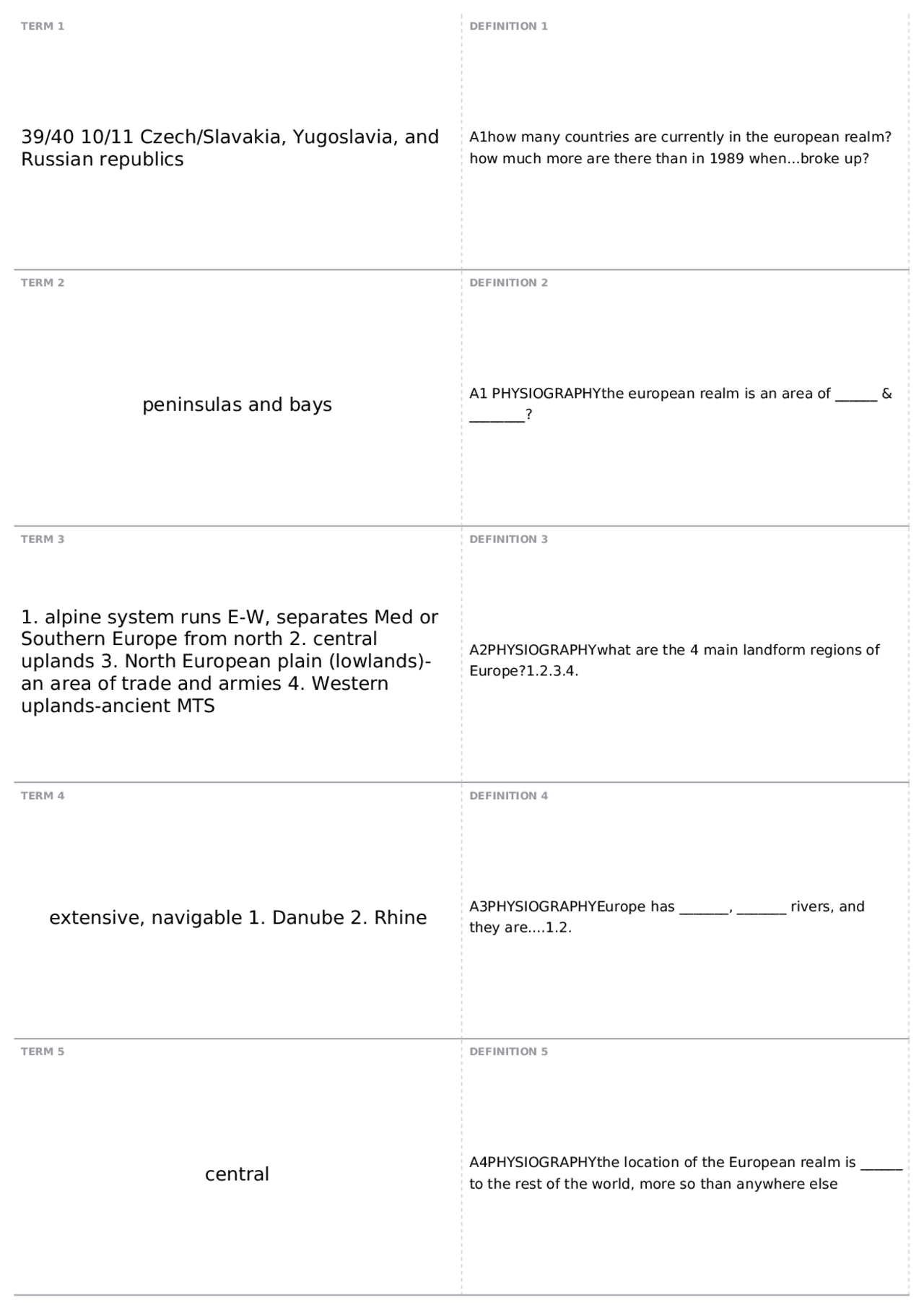 Test 3 Gr 1123 Intro World Geog Docsity