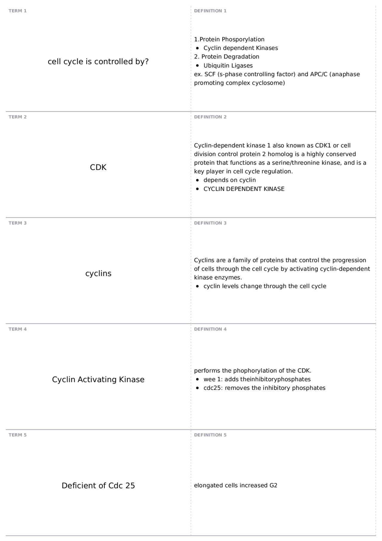 Cell Cycle Regulation: Protein Phosphorylation and Degradation | Quizzes Cell Biology | Docsity