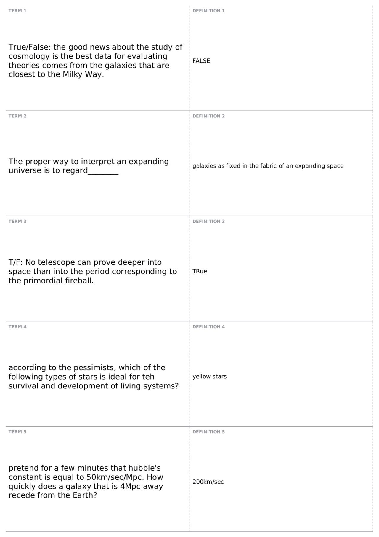 Astronomy final exam | ASTR 1030 - Astronomy and Lab - Docsity