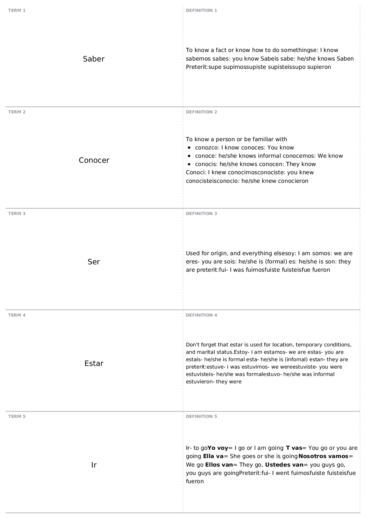 Final exam | SPA 101 - Elementary Spanish I - Docsity